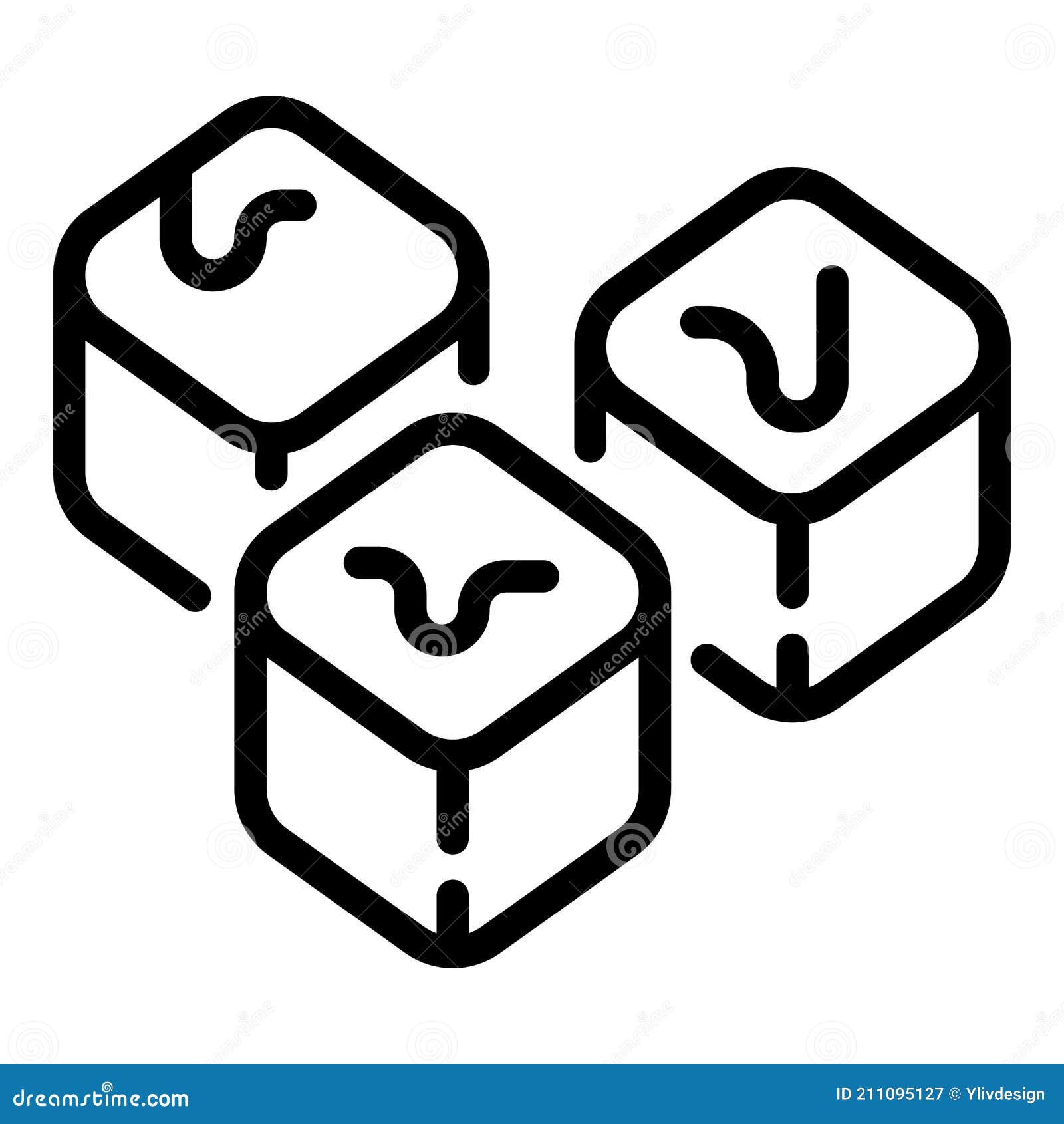 Caramel Cubes Icon, Outline Style Stock Vector - Illustration of ...