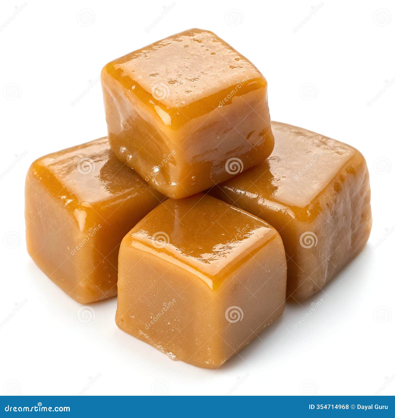 "Caramel Cubes Isolated On A Transparent Background Stock Photography ...