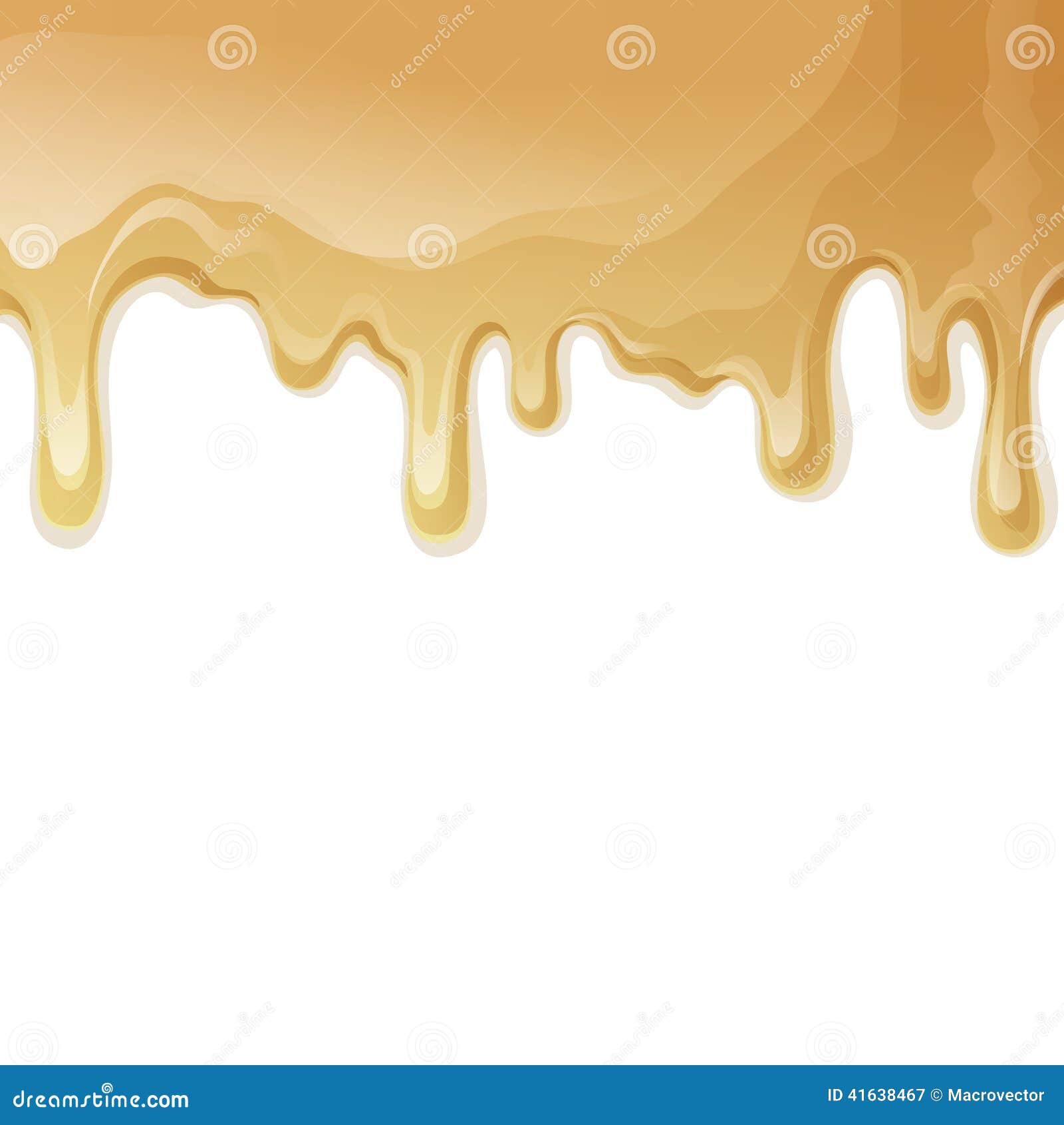 Caramel Drips. Chocolate Toffee Melt Flows. Vector Realistic Honey Drip ...