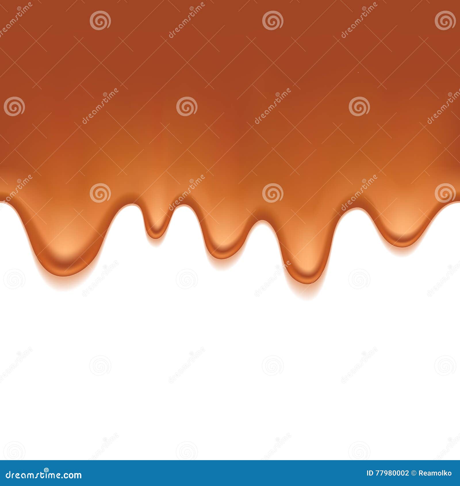 Caramel Drips. Seamless Horizontal Border. Vector Illustration ...