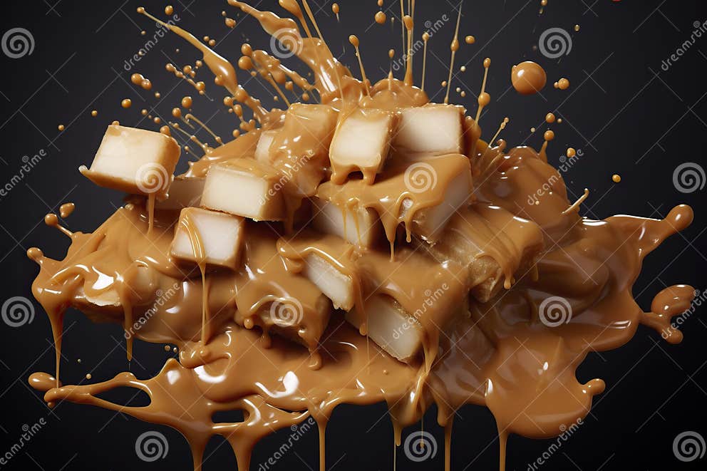 Caramel Explosion. Generative AI Stock Illustration - Illustration of ...