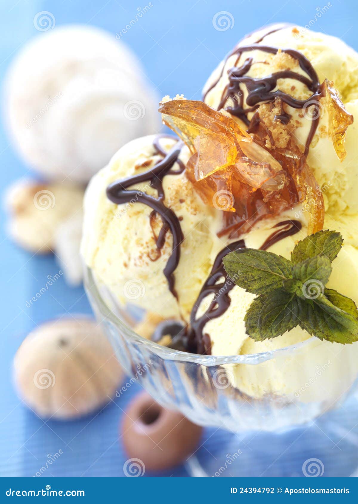Caramel ice cream stock photo. Image of cream, close - 24394792