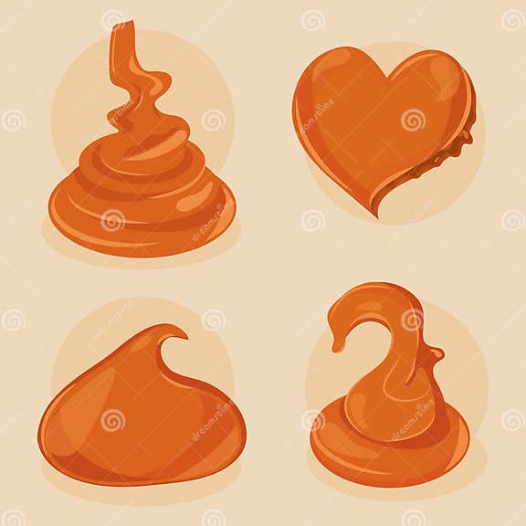 Caramel icons collection stock vector. Illustration of collection ...