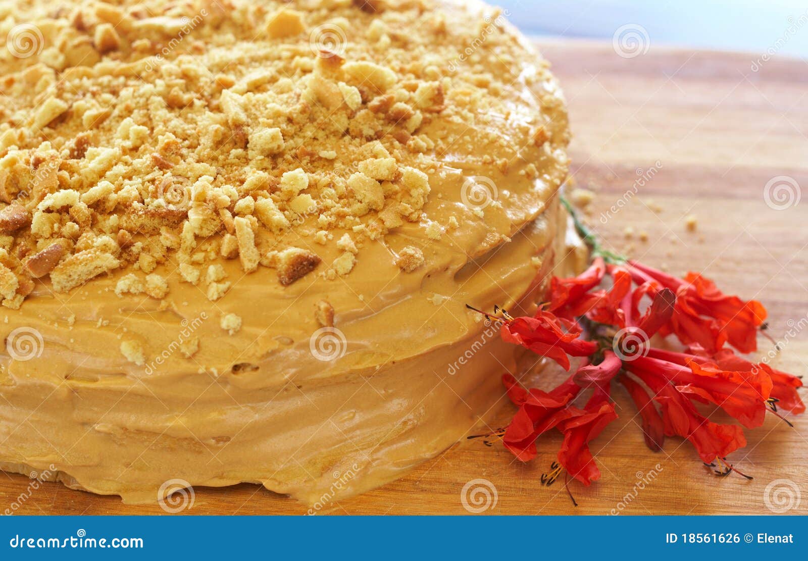 Caramel medovik cake stock photo. Image of celebrate - 18561626