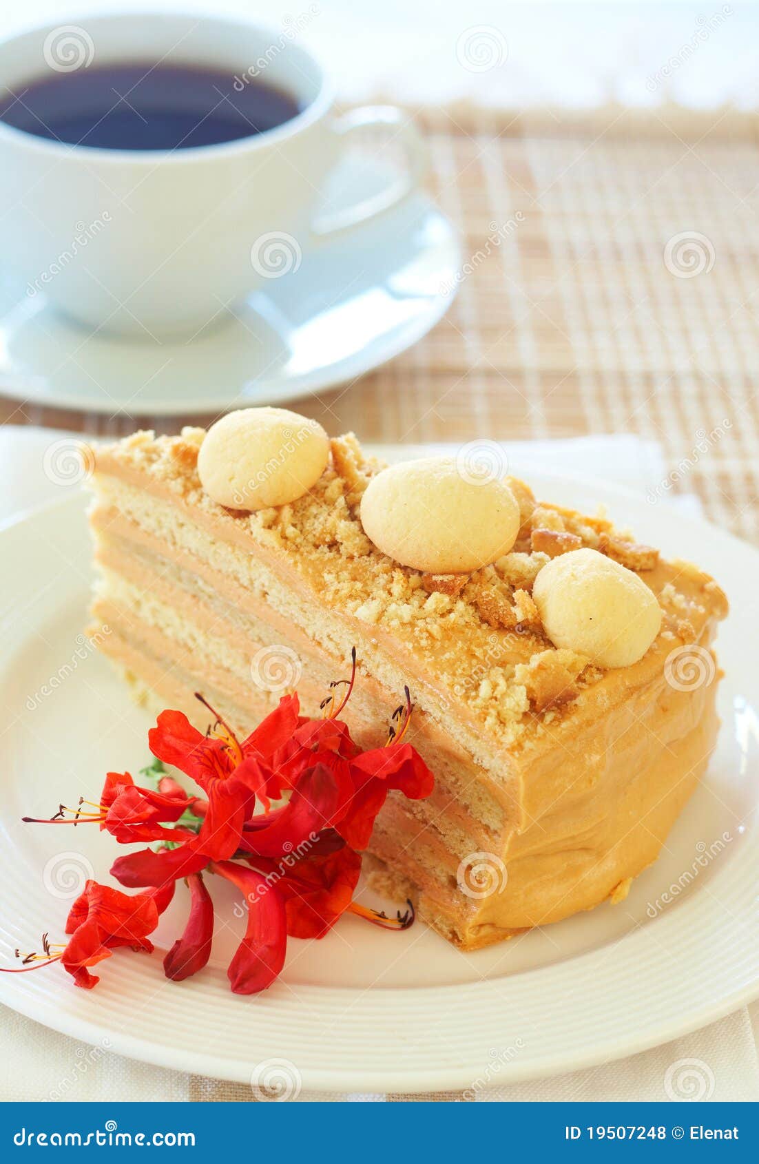 Caramel medovik cake stock photo. Image of delight, coffee - 19507248