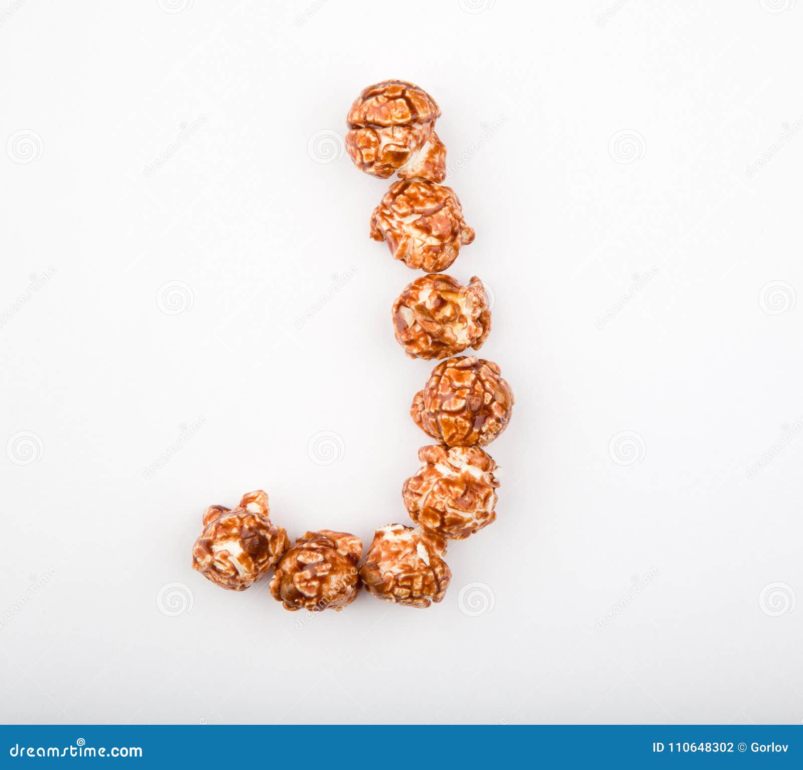 Caramel Pop Corn Alphabet White Background Stock Photo - Image of ...