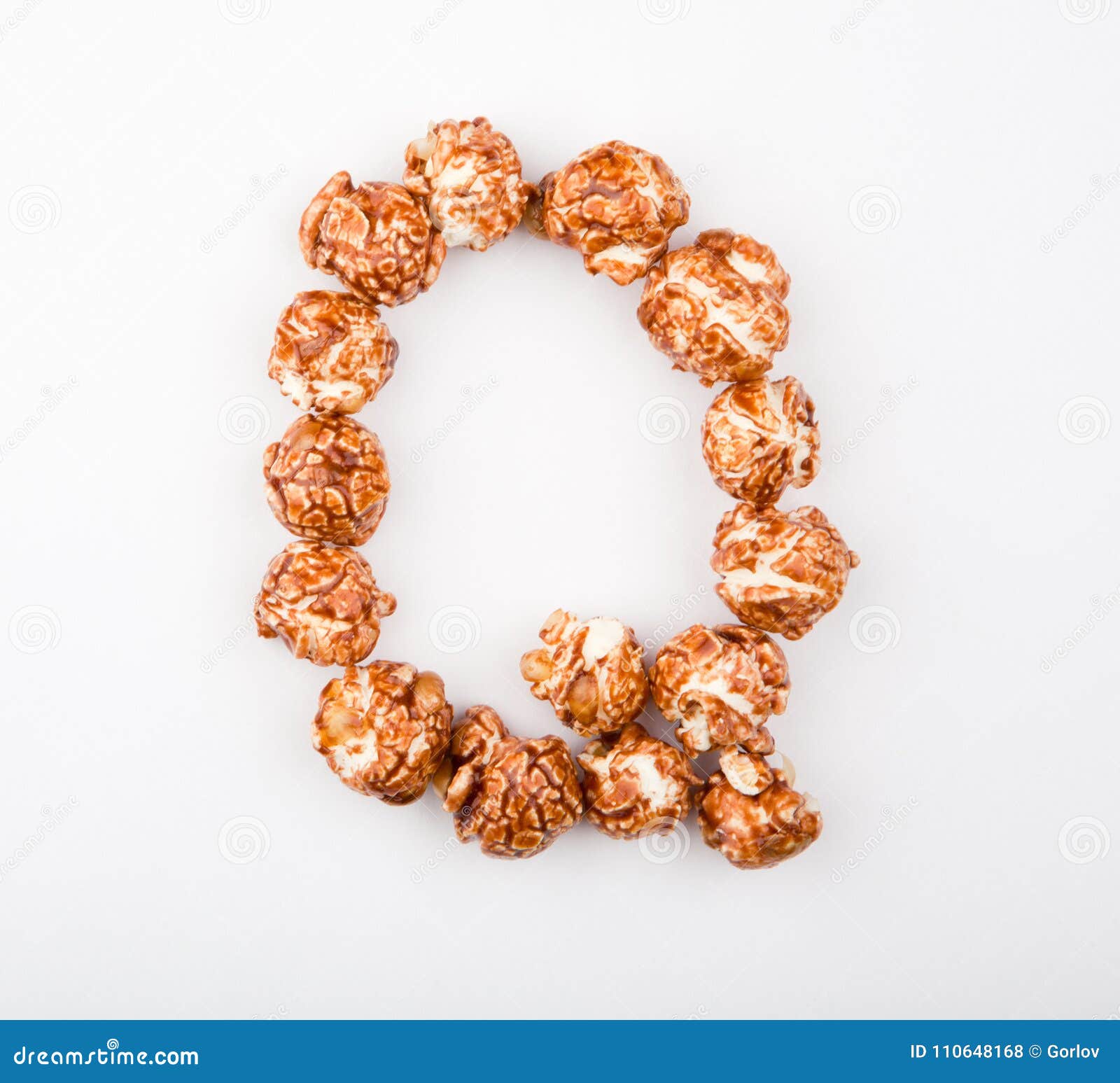 Caramel Pop Corn Alphabet White Background Stock Photo - Image of ...