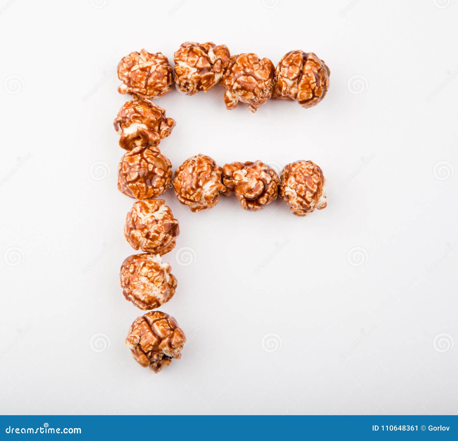 Caramel Pop Corn Alphabet White Background Stock Image - Image of ...