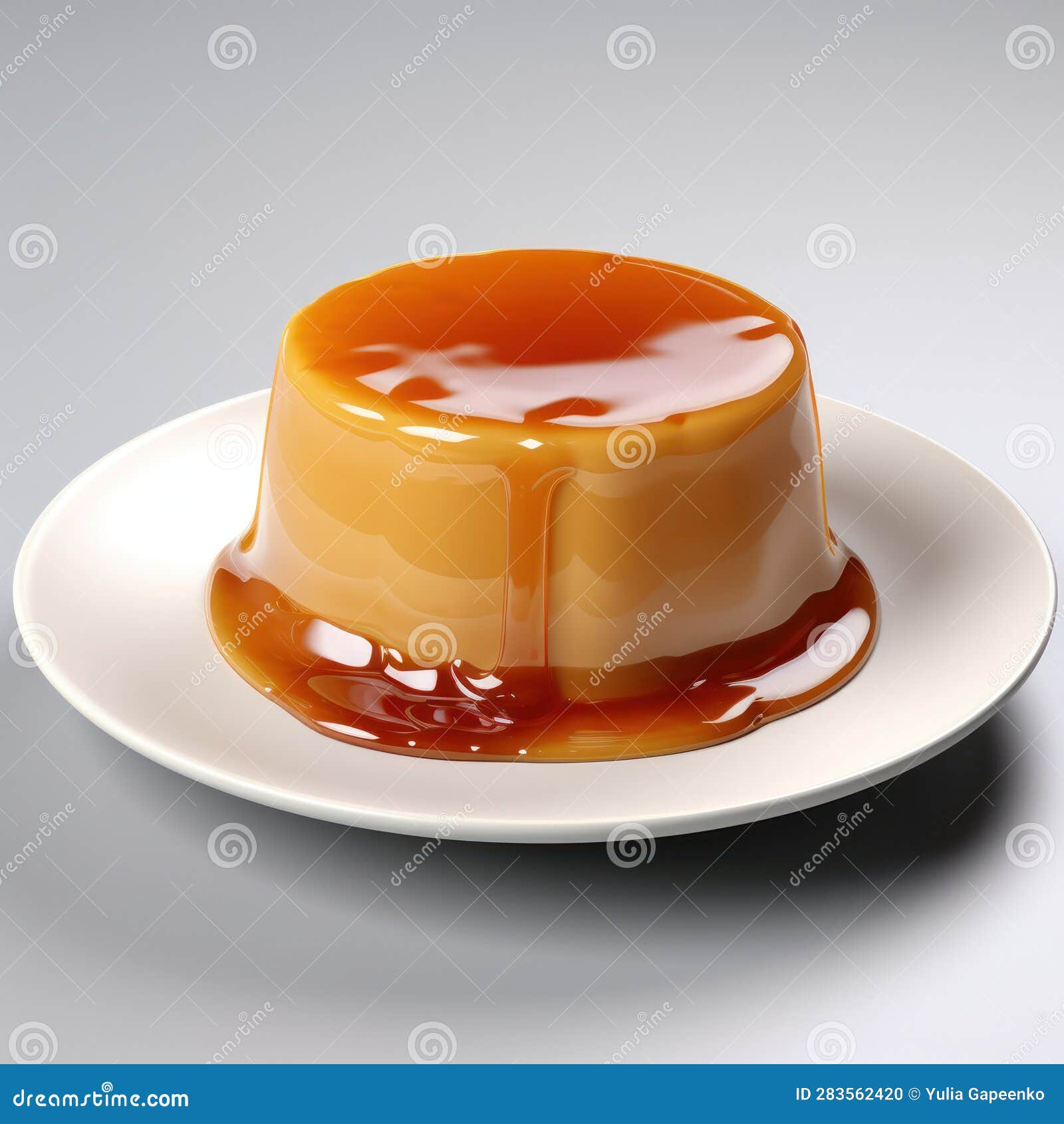 Caramel Pudding. Illustration AI Generative Stock Illustration ...