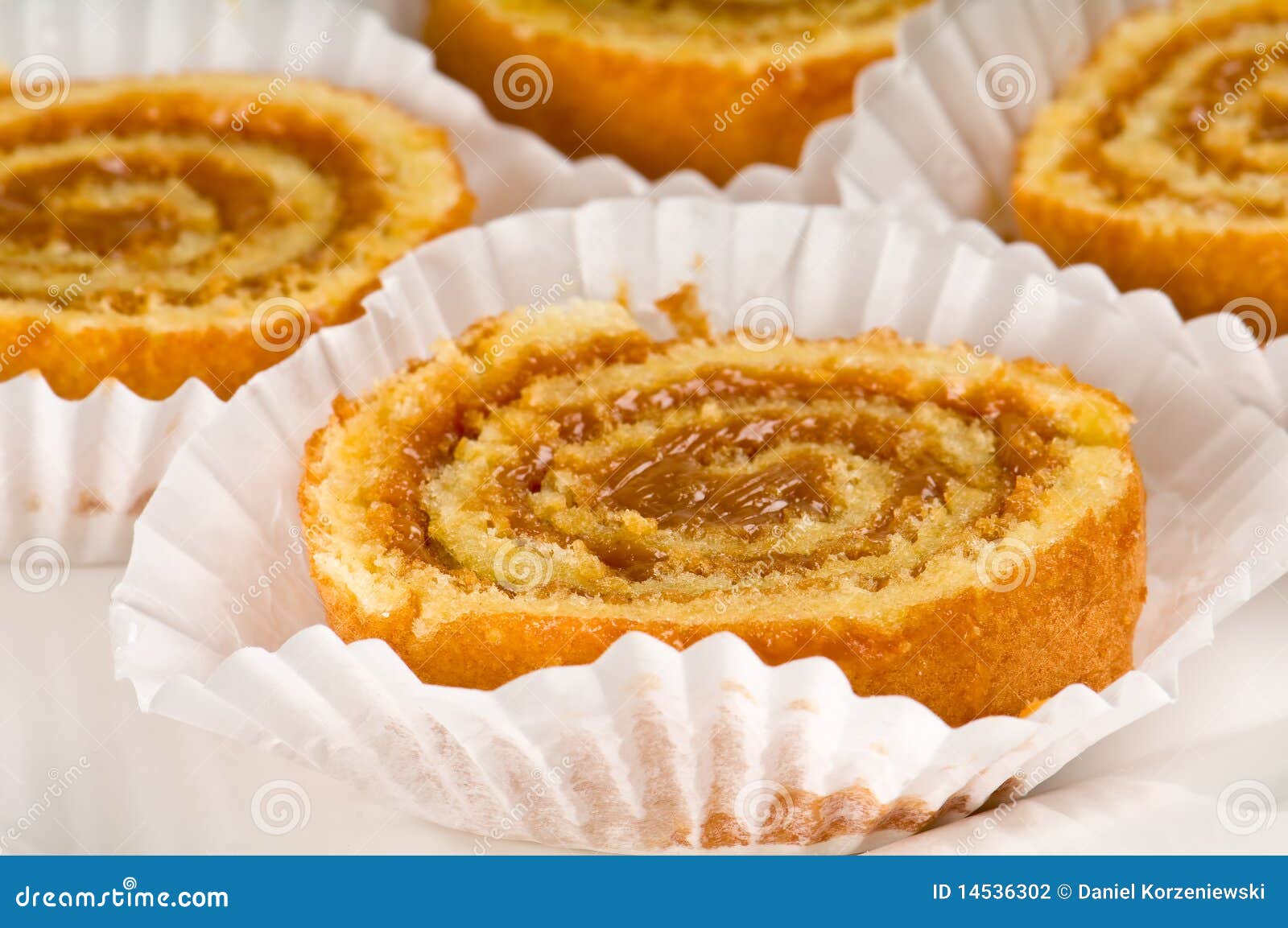 Caramel roll dessert stock photo. Image of bite, decorated - 14536302