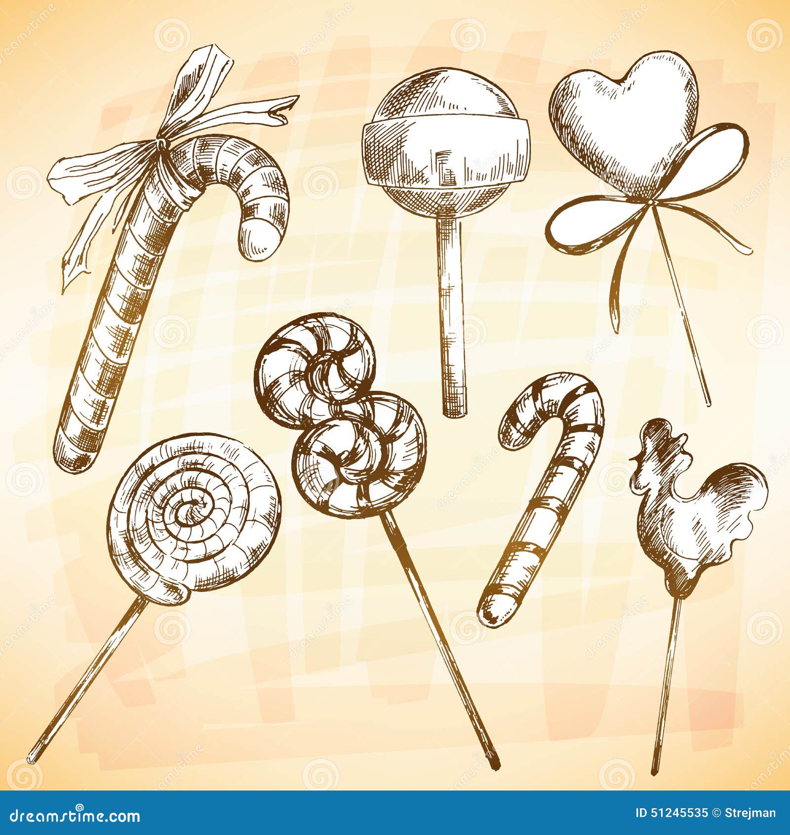 Caramel set stock vector. Illustration of hand, confection - 51245535