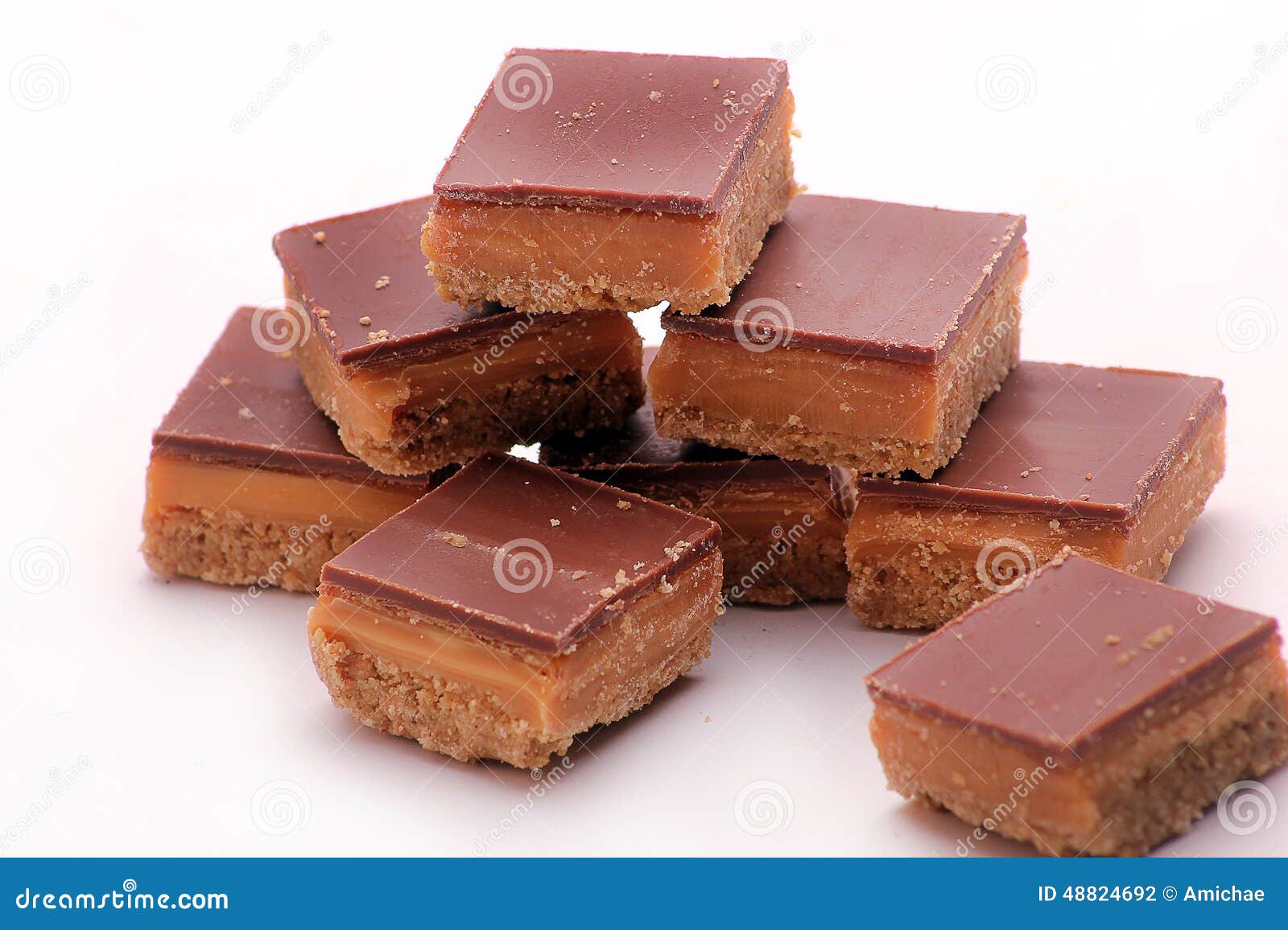 Caramel shortcake bites stock photo. Image of dominostein - 48824692