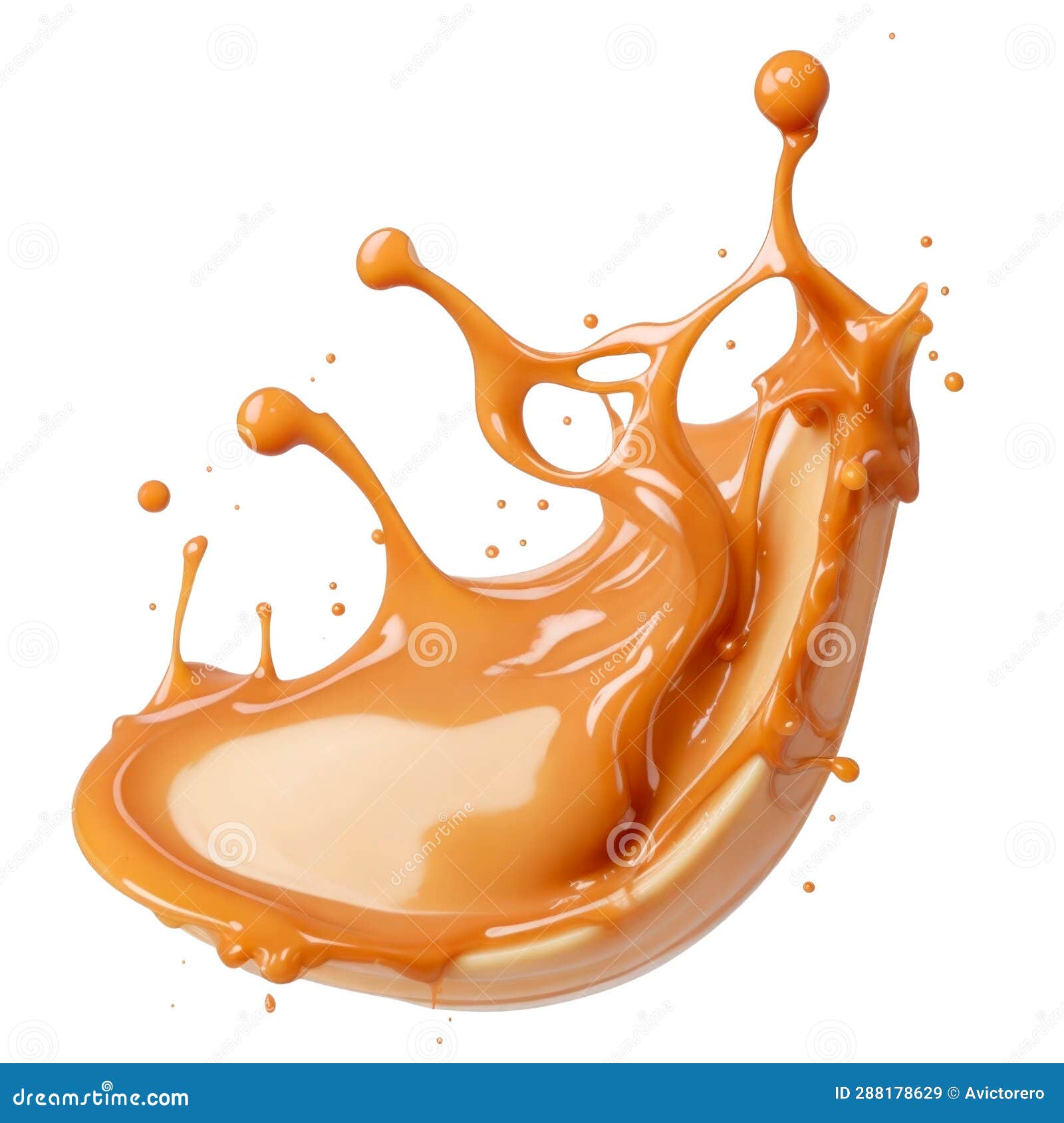 Caramel Splash Isolated on White Background Stock Image - Image of ...