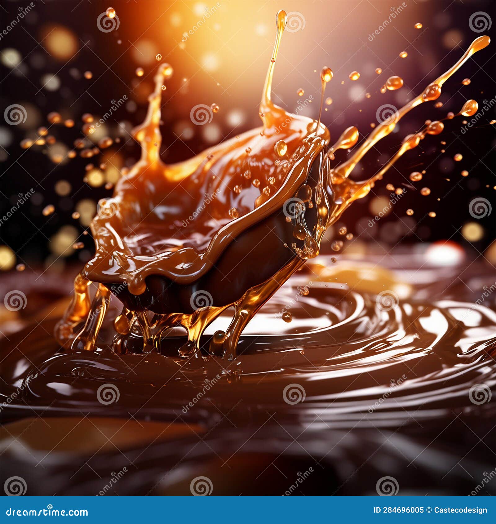 Caramel Splash Close Up Generated by AI Stock Illustration ...