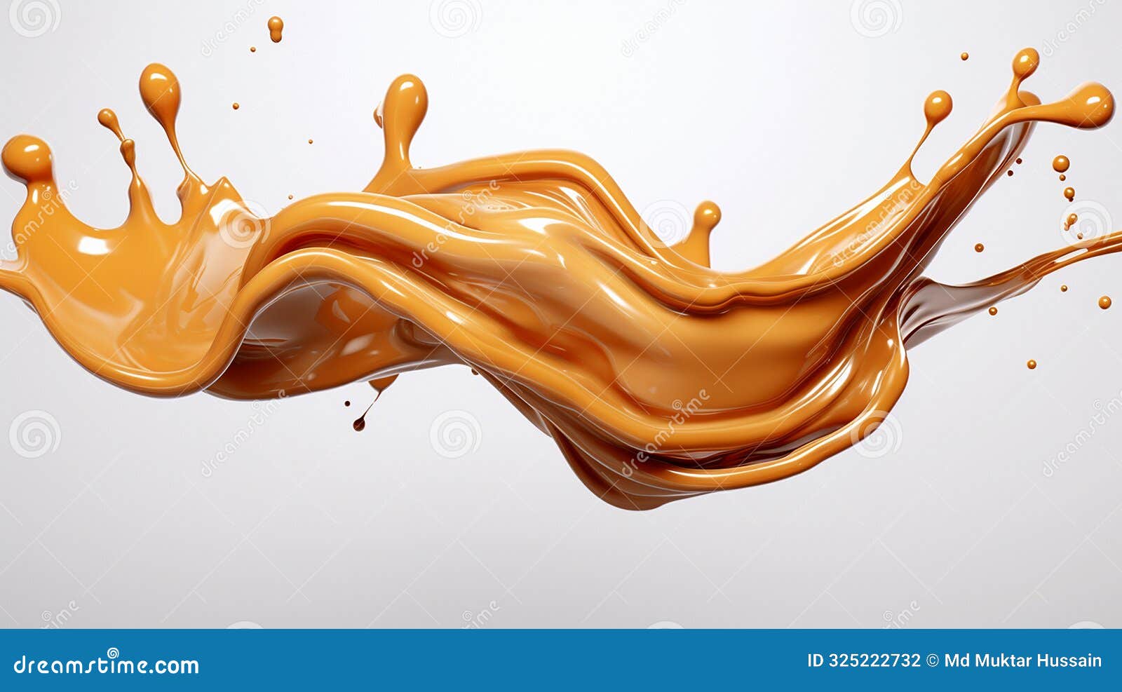 Caramel Splash Isolated on a White Background Photo Stock Illustration ...