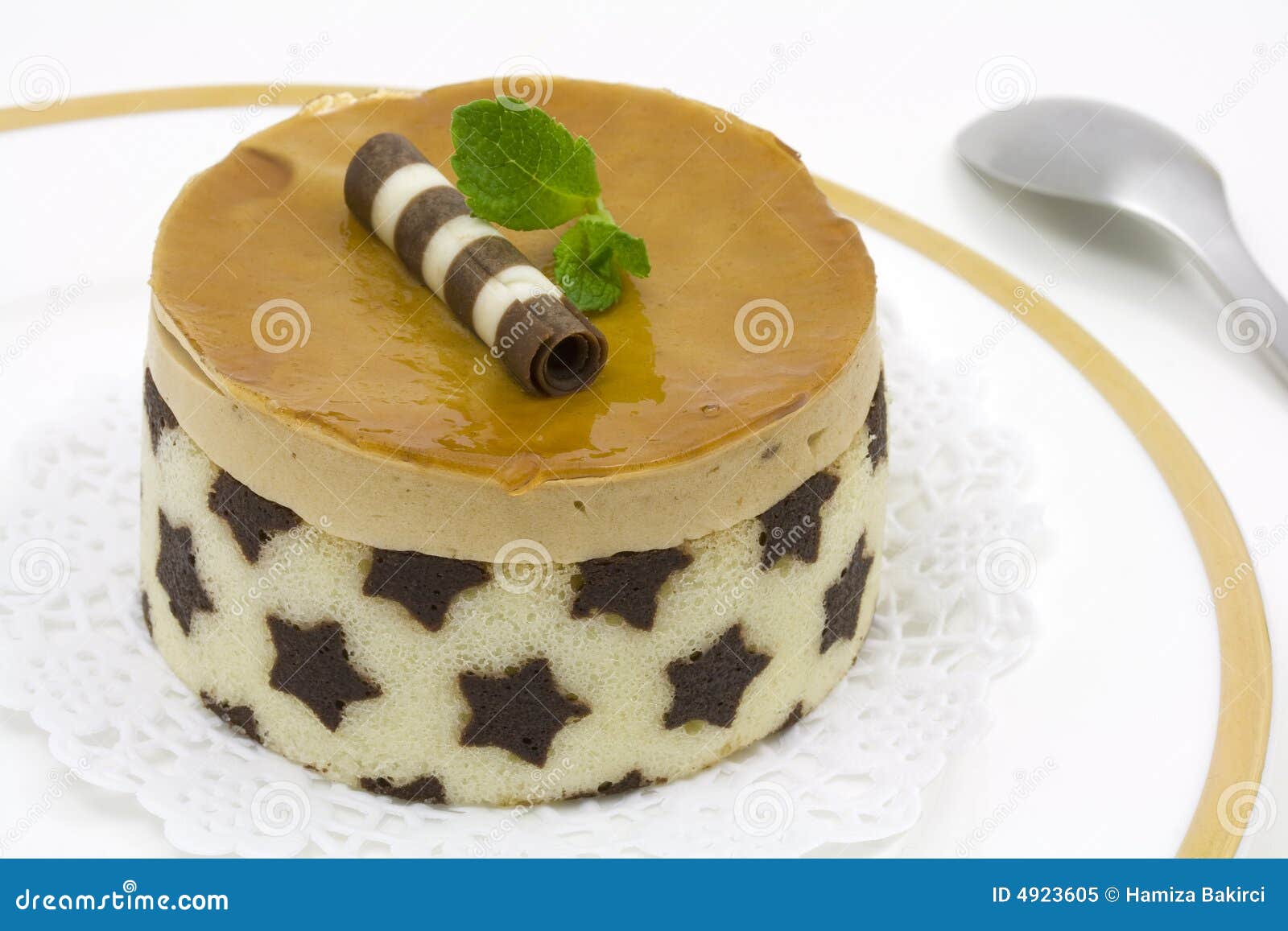 Caramel starry cake stock image. Image of brown, dessert - 4923605