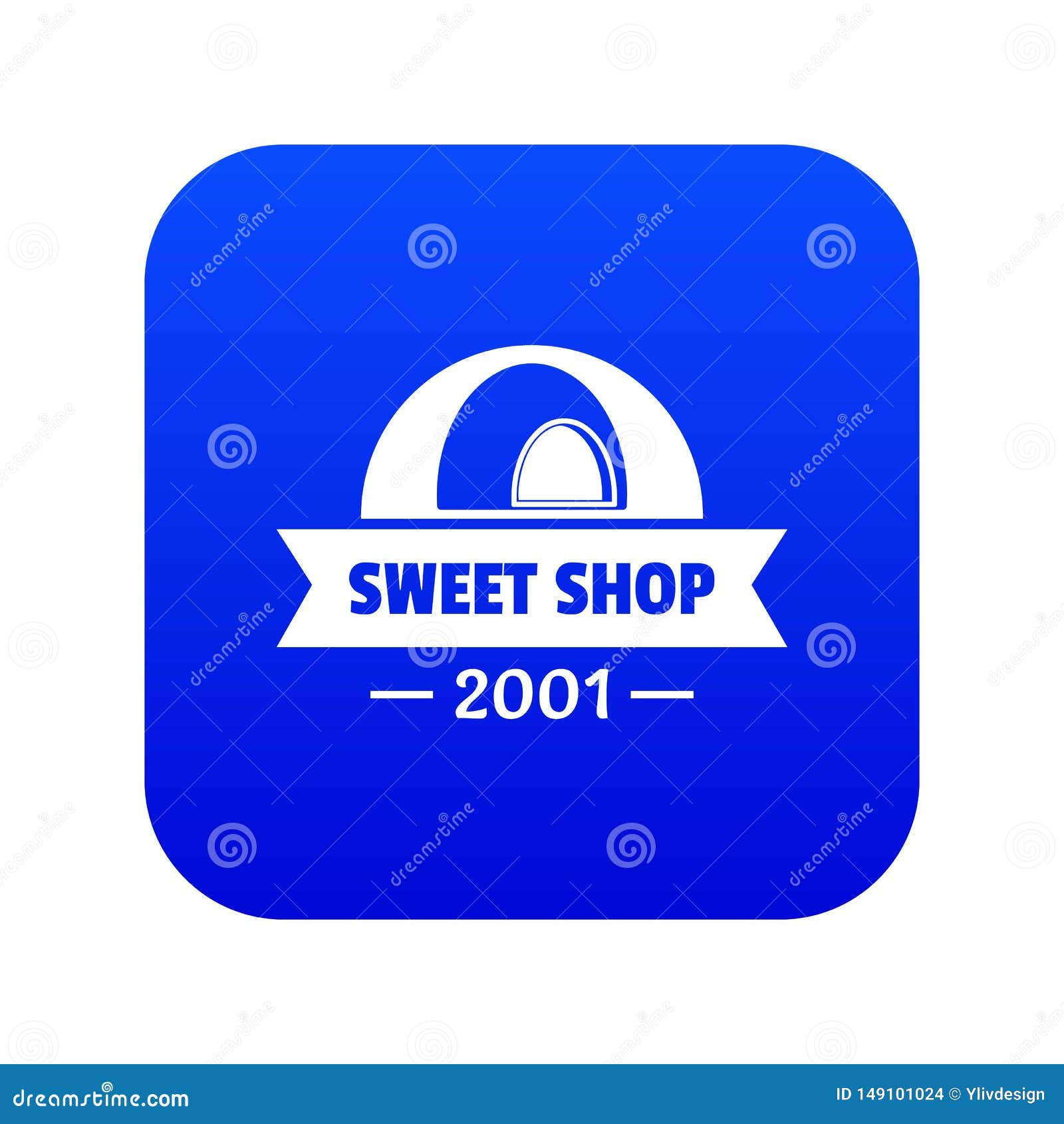 Caramel Sweet Shop Icon Blue Vector Stock Vector - Illustration of ...