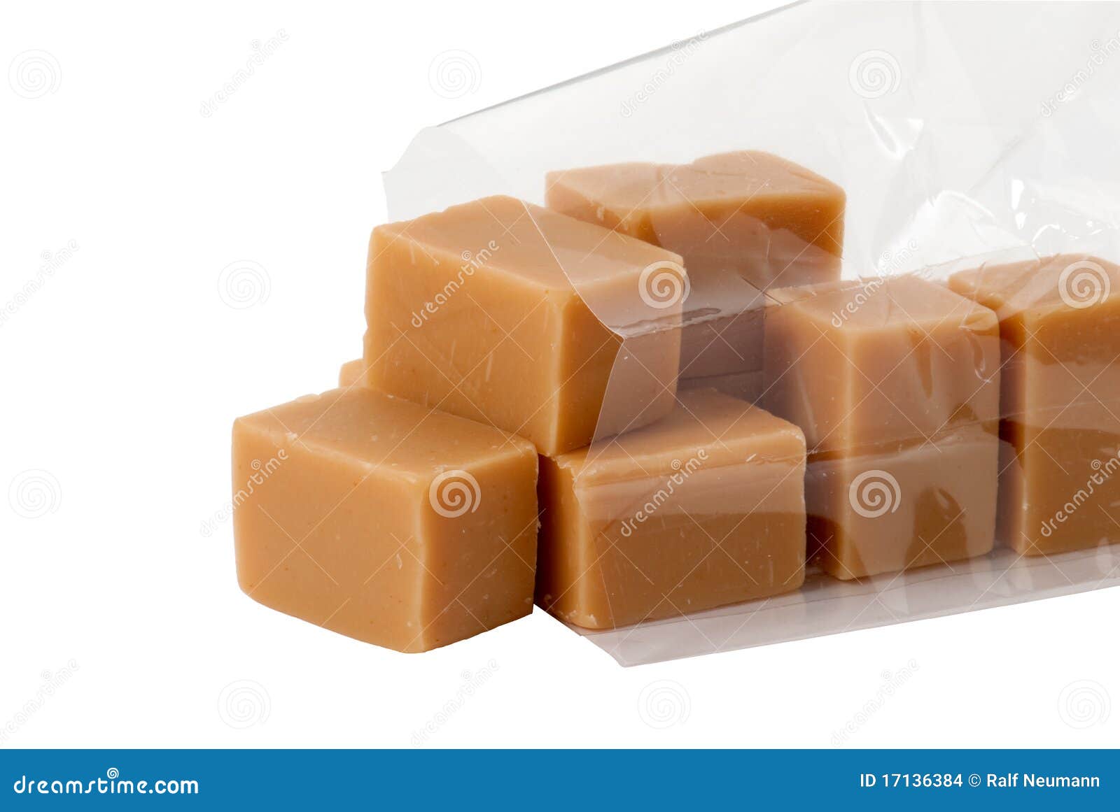 Caramel Sweets in Plastic Bag, Isolated Stock Photo - Image of cling ...