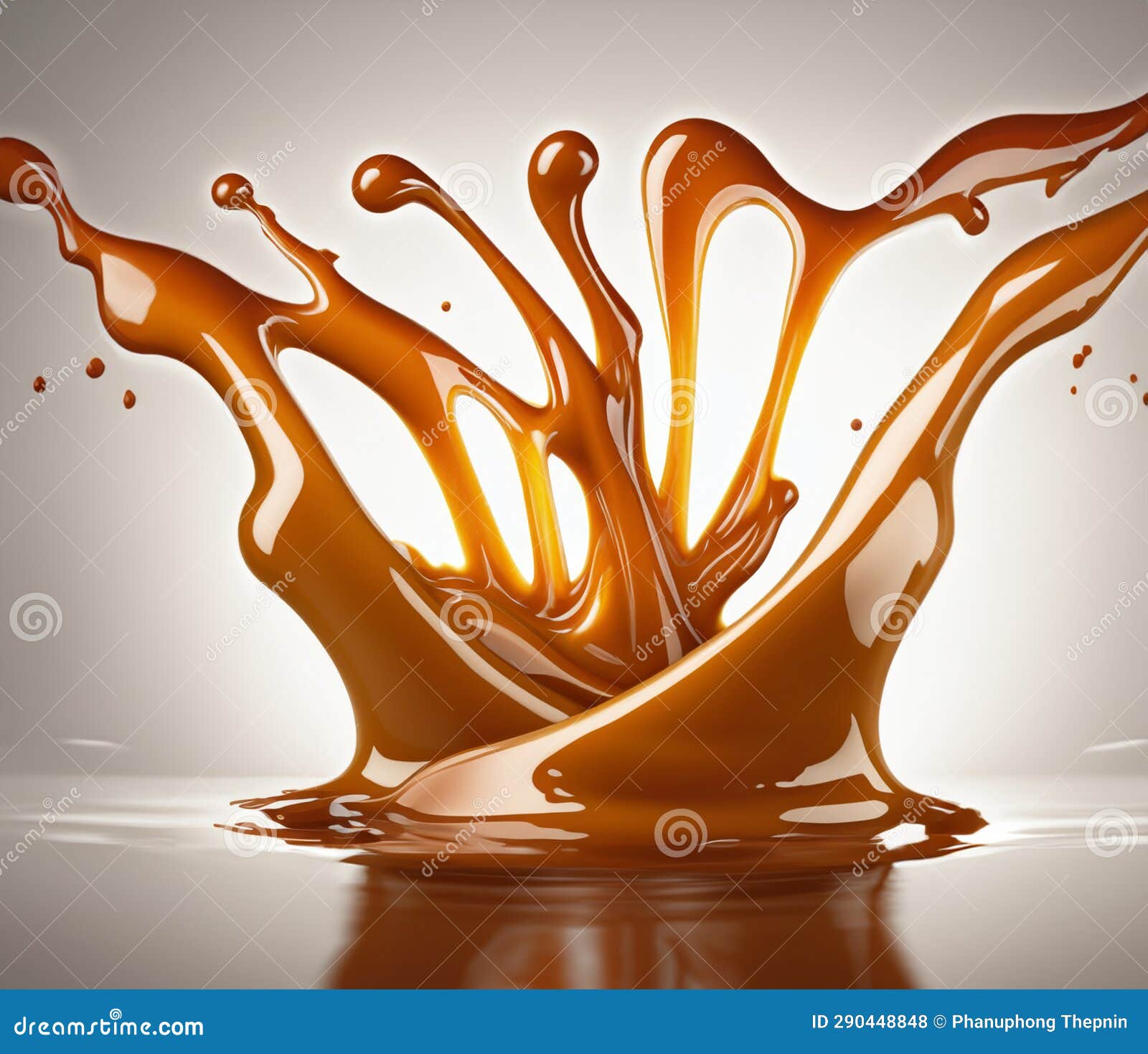 Caramel syrup splashing stock illustration. Illustration of background ...