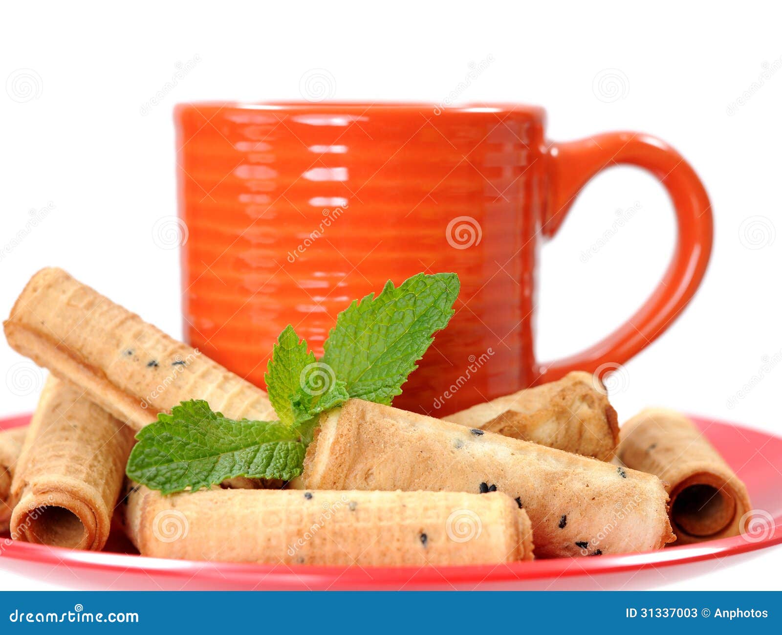 Caramel waffle rolls stock image. Image of gourmet, pastry - 31337003