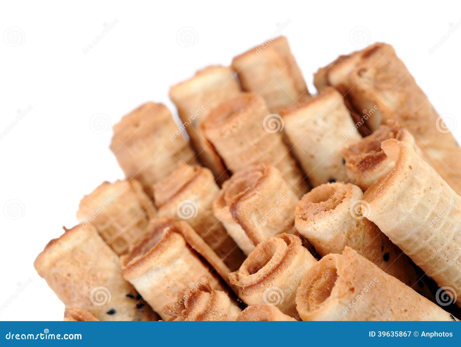 Caramel Waffle Rolls (Asian Style) Stock Image - Image of waffle, diner ...