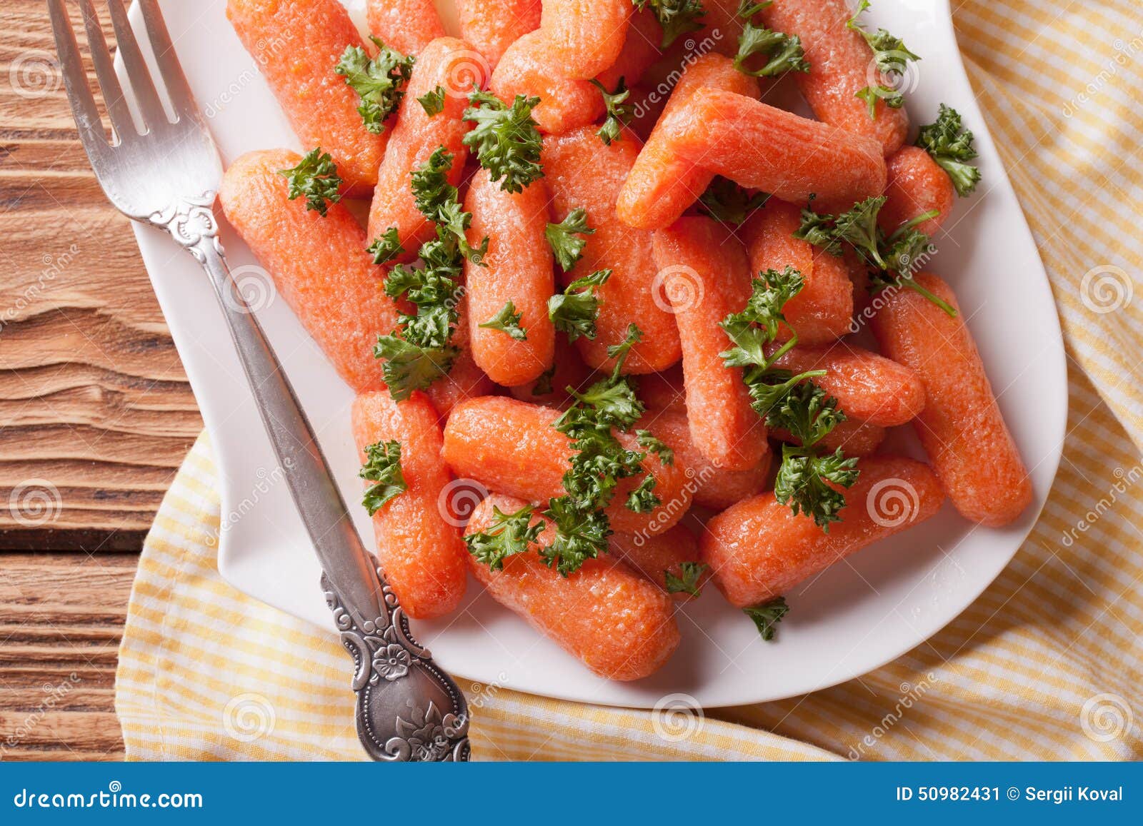 Caramelized Carrots on a Plate Close-up. Horizontal Top View Stock ...
