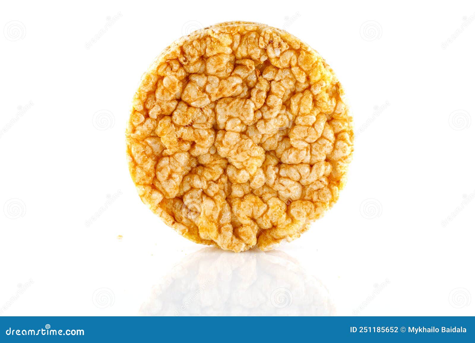 Caramelized Corn Cakes. Puffed Whole Grain Crispbread Isolated on White ...