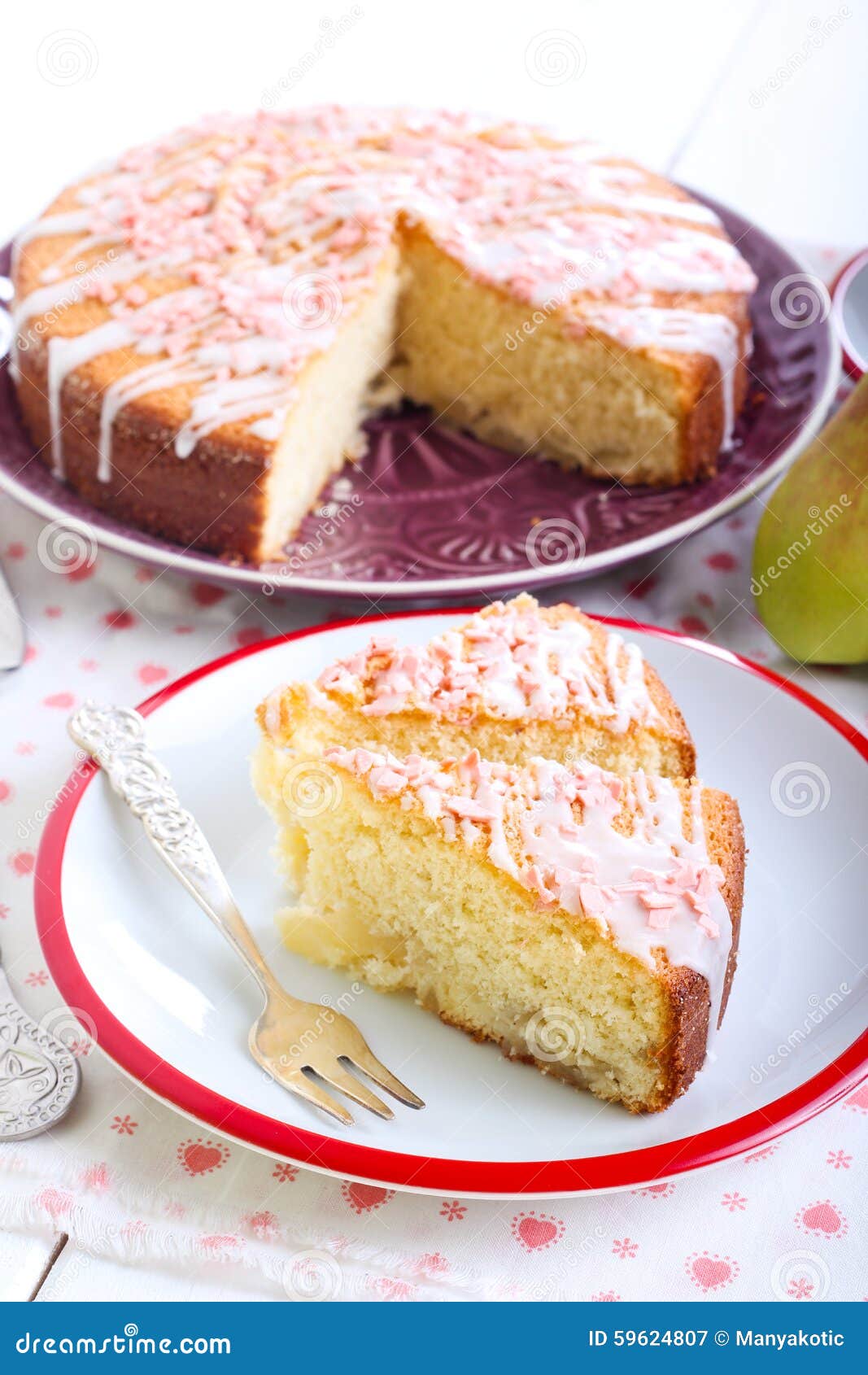 Caramelized Pear Sponge Cake Stock Image - Image of cinnamon, spicy ...