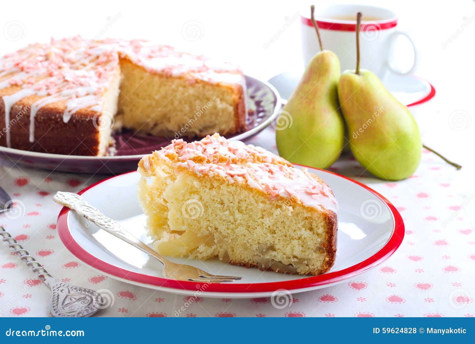 Caramelized Pear Sponge Cake Stock Photo - Image of cinnamon, sponge ...