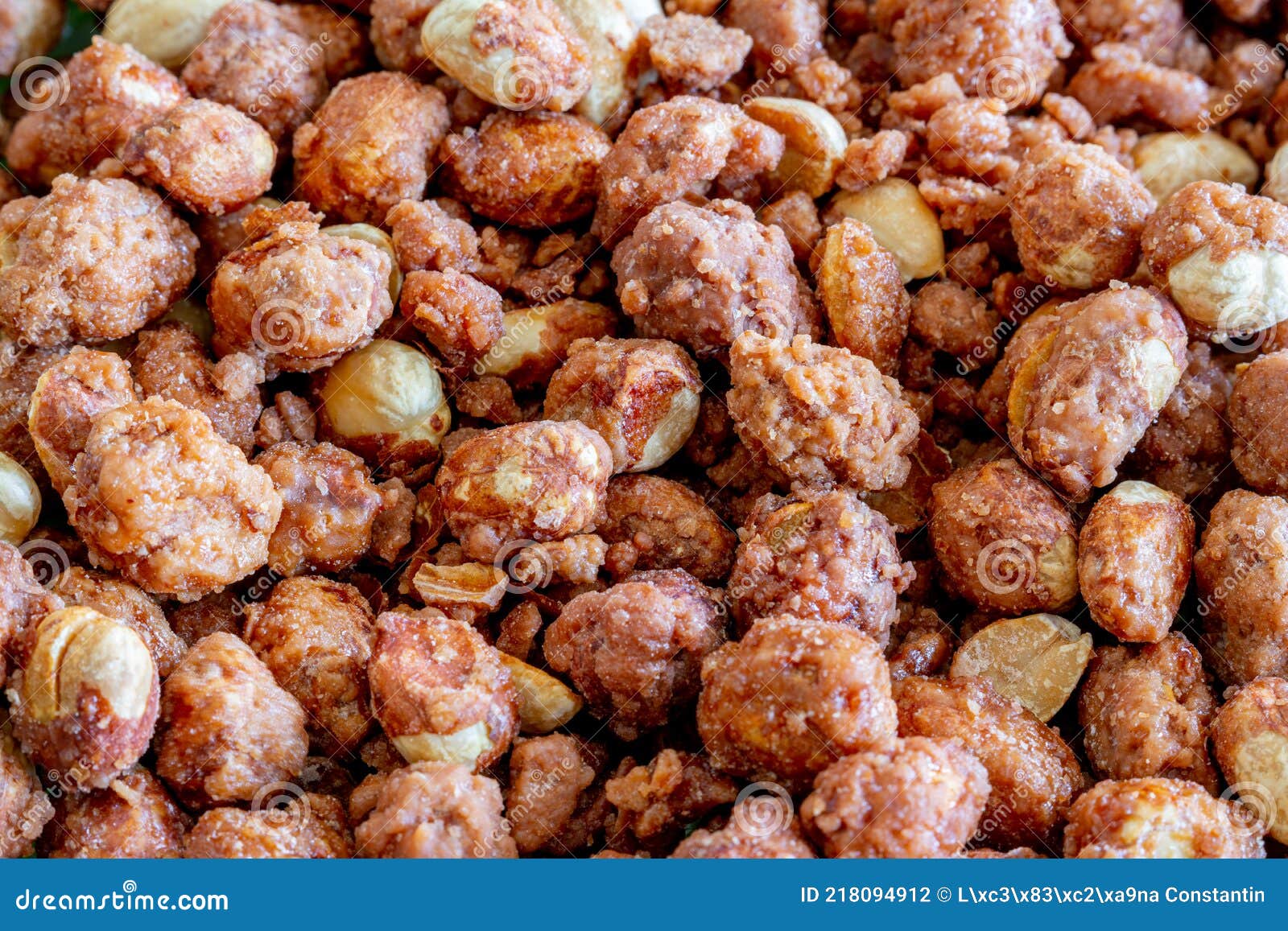 Caramelized sweet peanuts stock photo. Image of sweet - 218094912