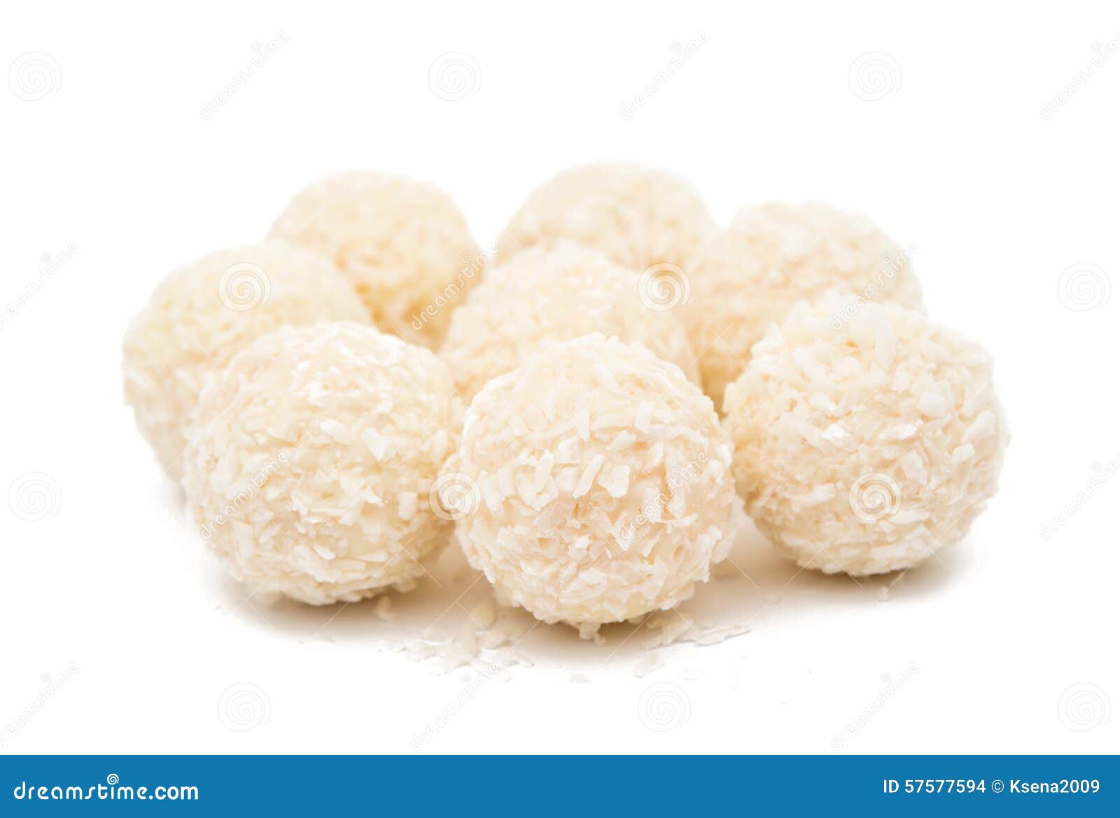 Caramelo De Chocolate Blanco Con El Desmoche Del Coco Foto de archivo ...