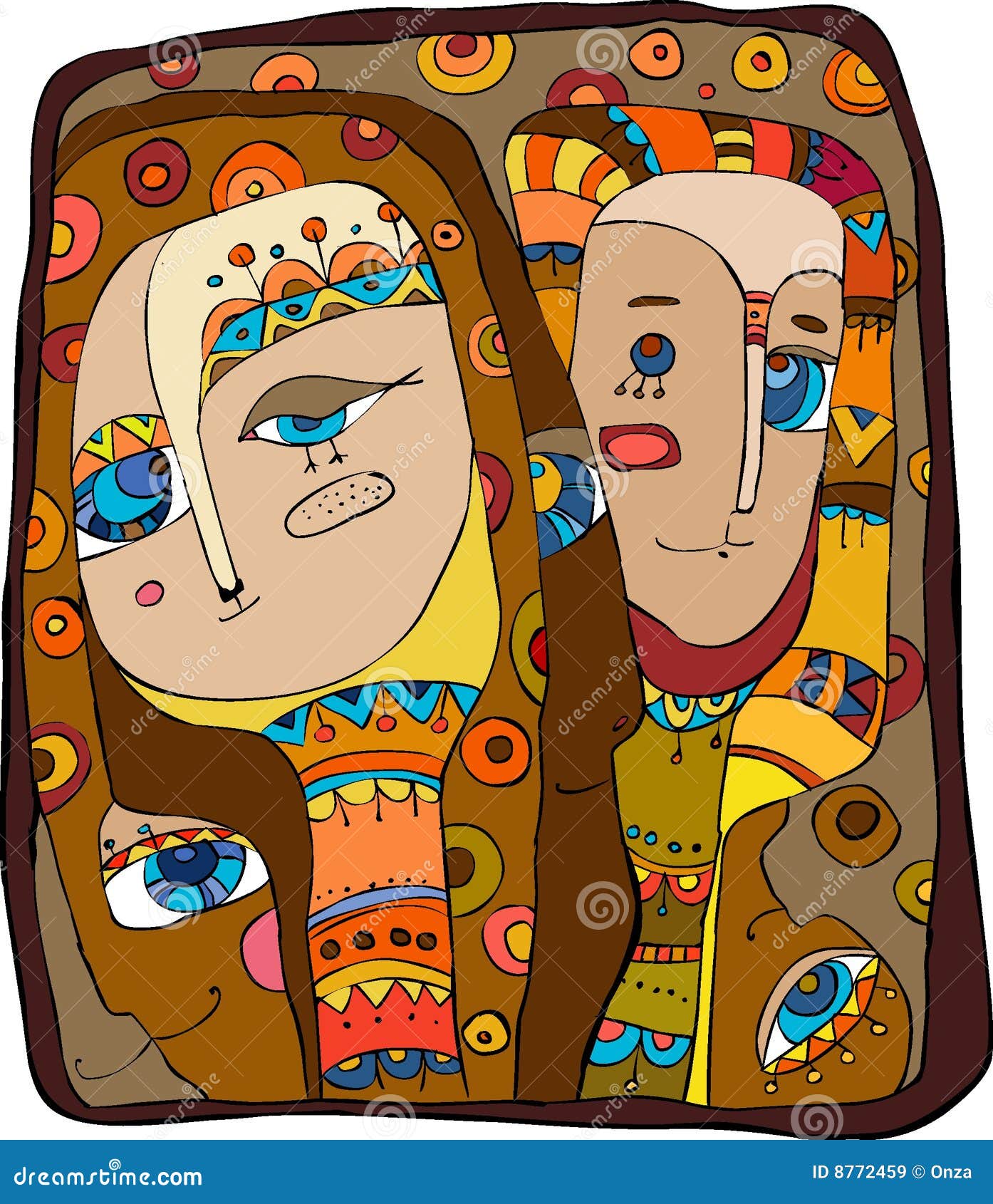 Caras abstractas ilustración del vector. Ilustración de arte - 8772459