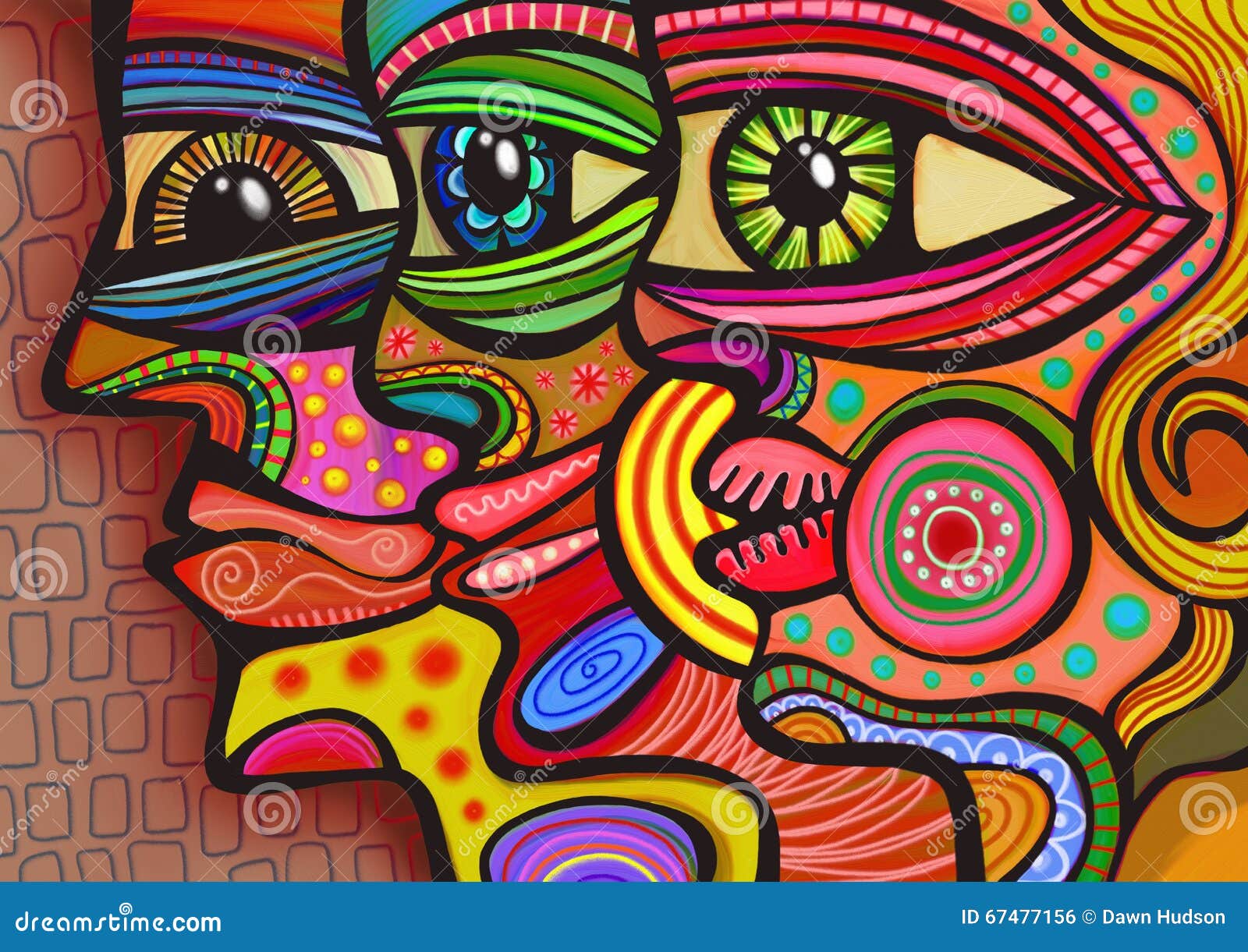 Caras diversas abstractas stock de ilustración. Ilustración de diverso ...