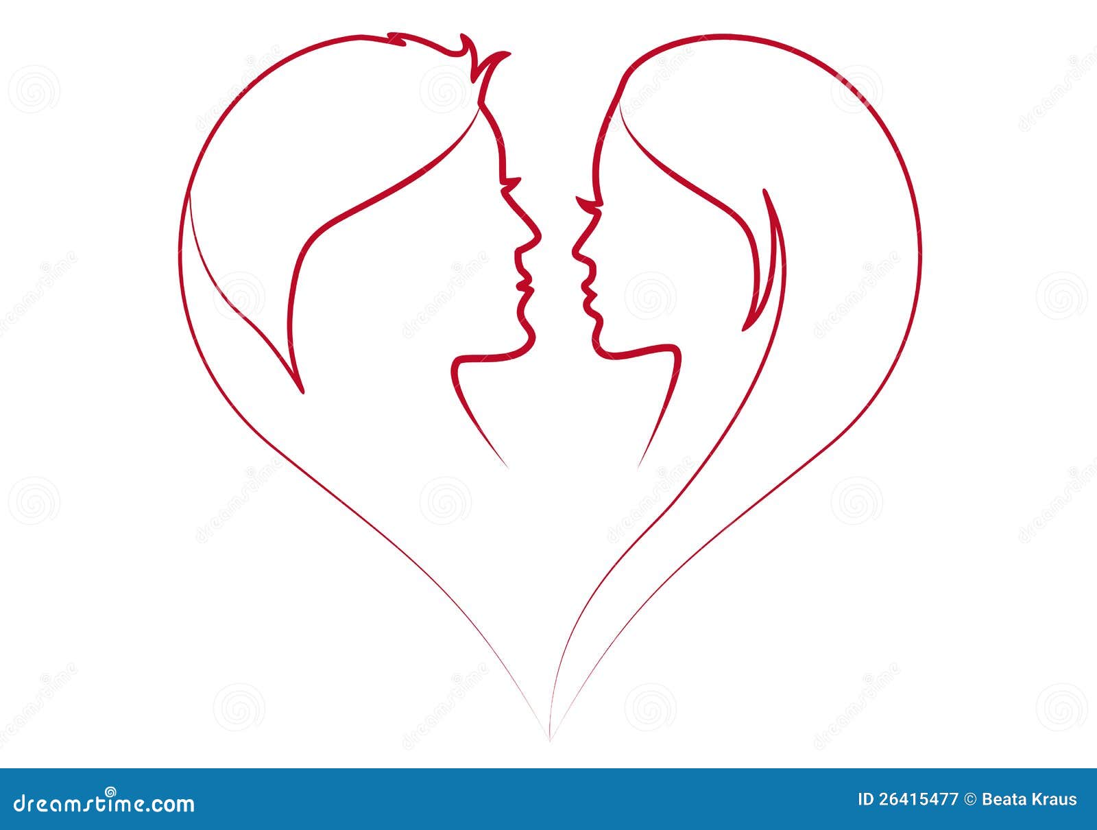 Caras En El Corazón Rojo, Vector Ilustración del Vector - Ilustración ...