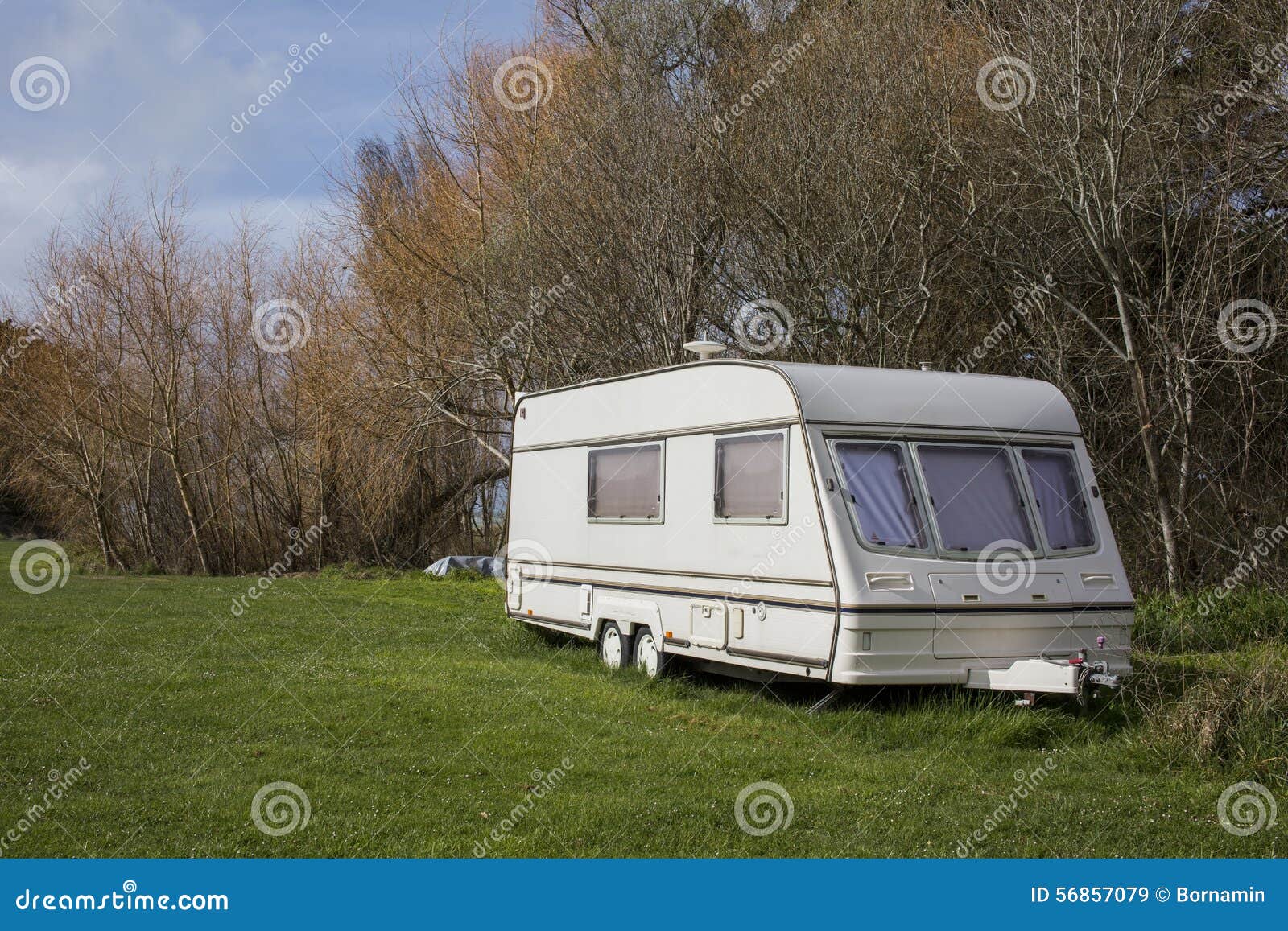 Caravan at camp site stock image. Image of mobile, site - 56857079