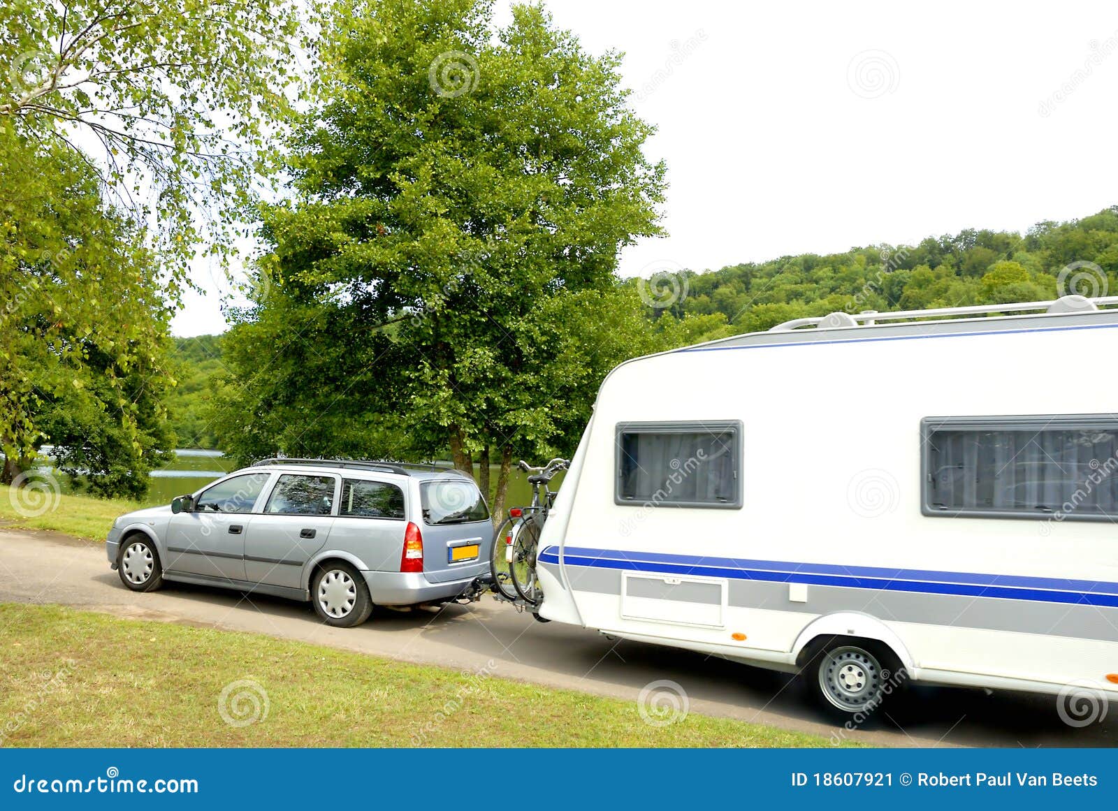 Caravan at a camping stock image. Image of outdoors, park - 18607921