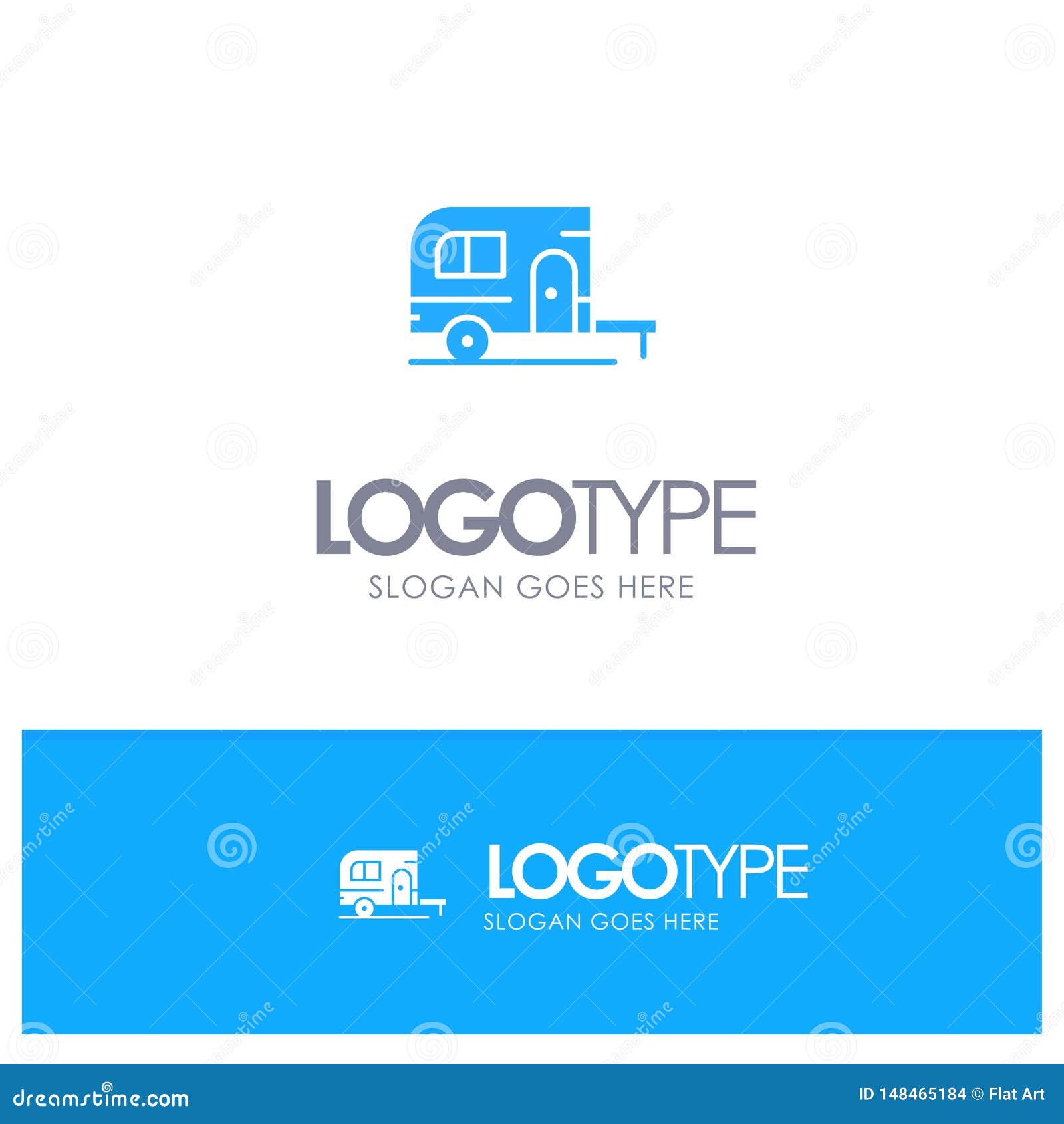 Caravan, Camping, Camp, Travel Blue Logo Vector Stock Vector ...