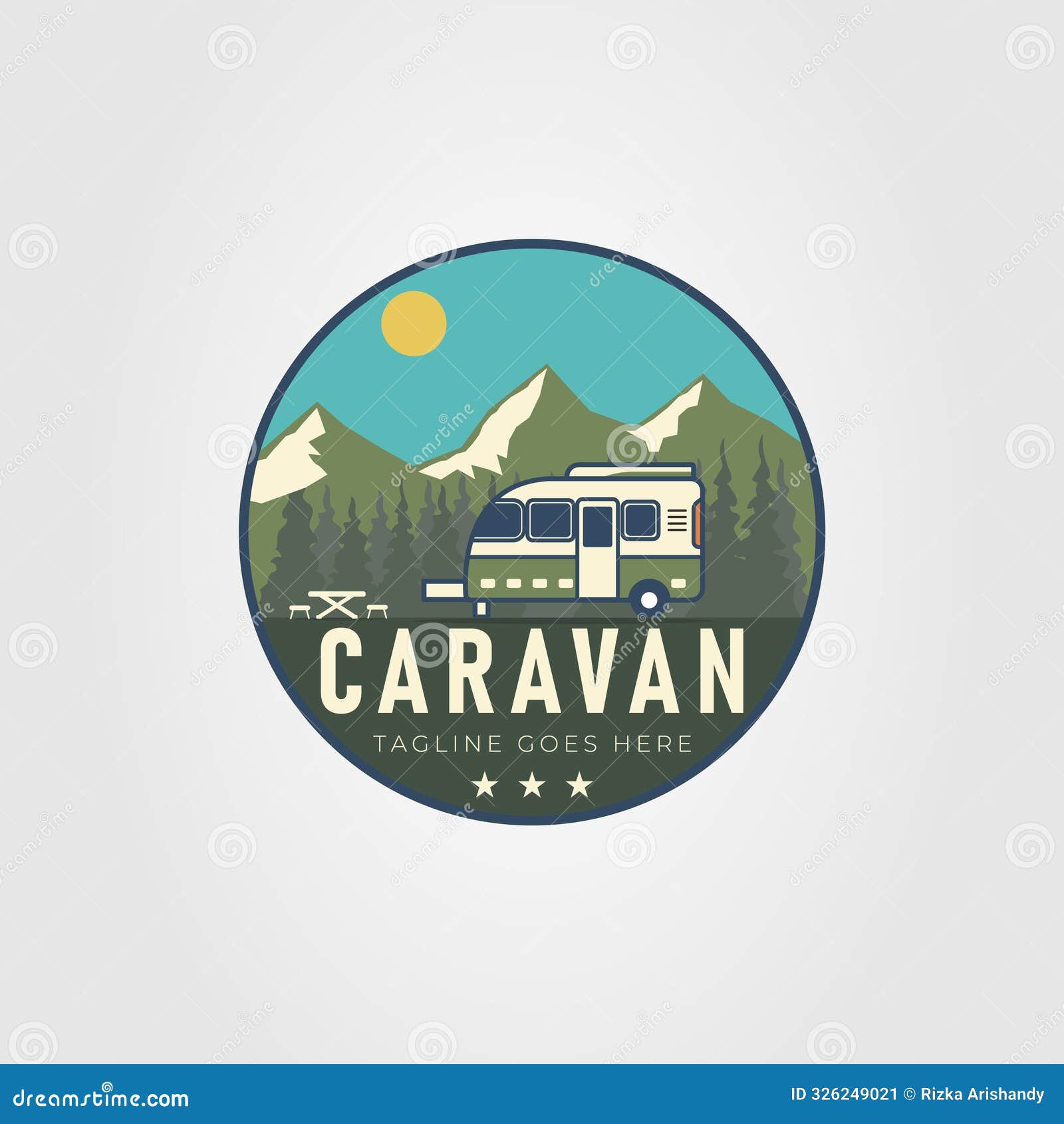 Caravan Car or Camper Van Logo Vector Illustration Design Stock Vector ...