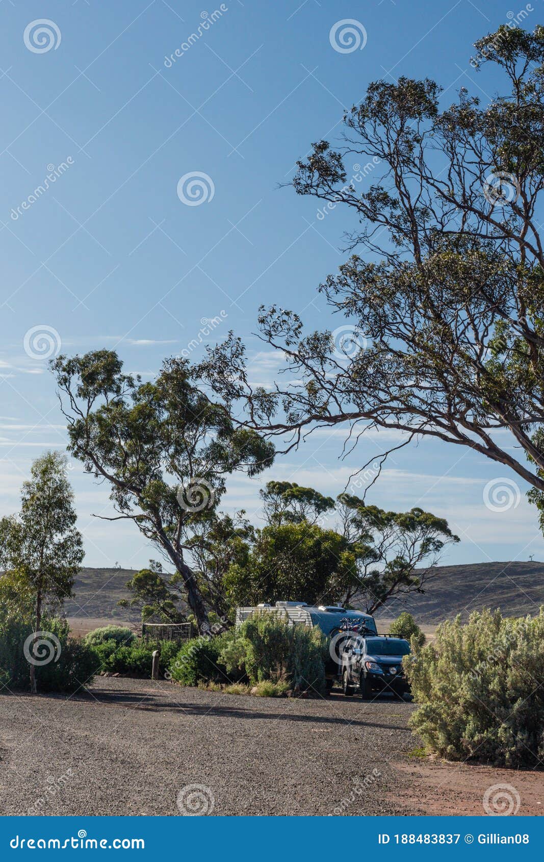 Caravan in Outback Australia Stock Image - Image of hitched, caravan ...