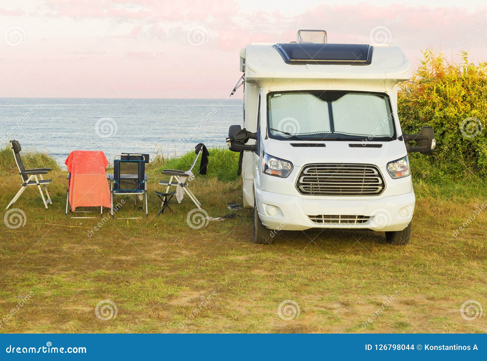 Caravan Holidays by the Sea in the Summer Stock Photo - Image of ...