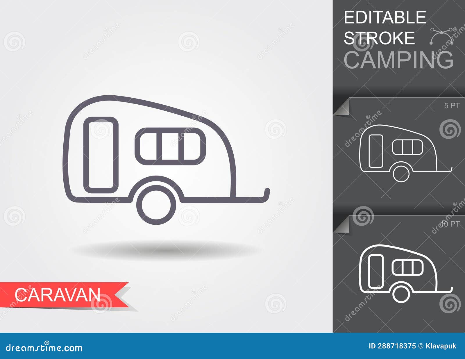 Caravan Icon. Editable Stroke Vector EPS Symbol Illustration. Stock ...