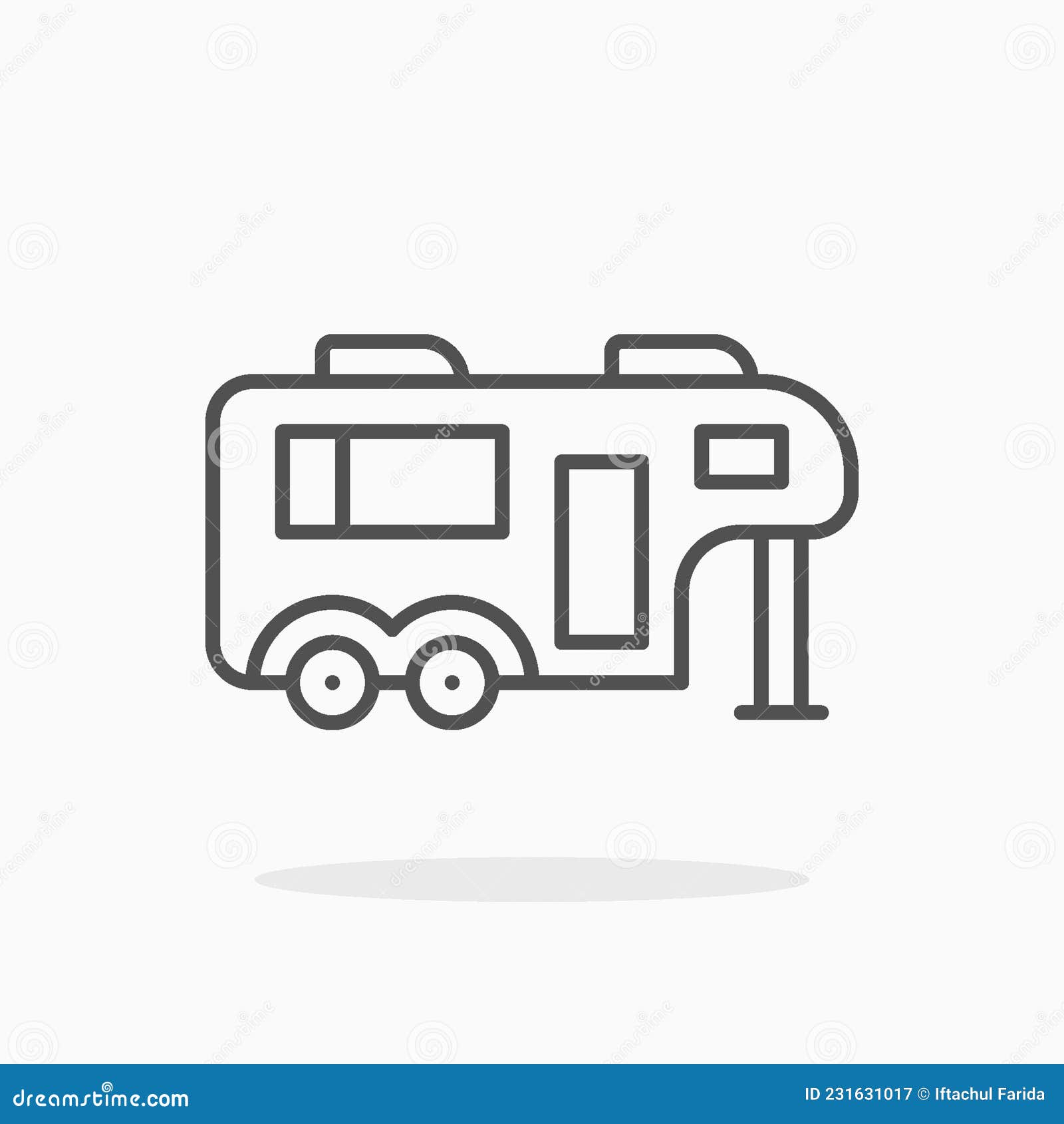 Caravan Icon. Outline Linear Style Stock Vector - Illustration of ...