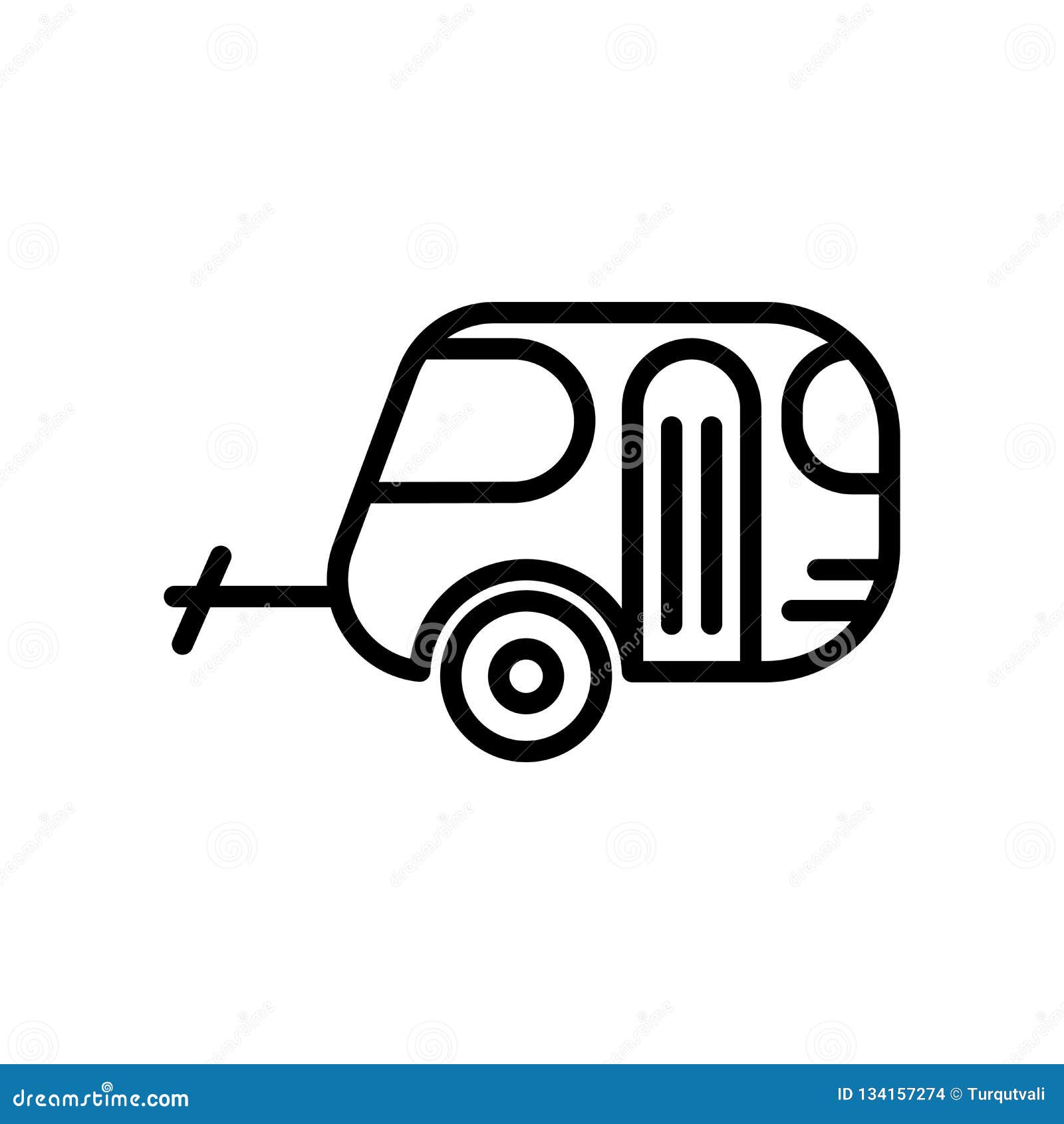 Caravan Icon Vector Isolated on White Background, Caravan Sign , Line ...