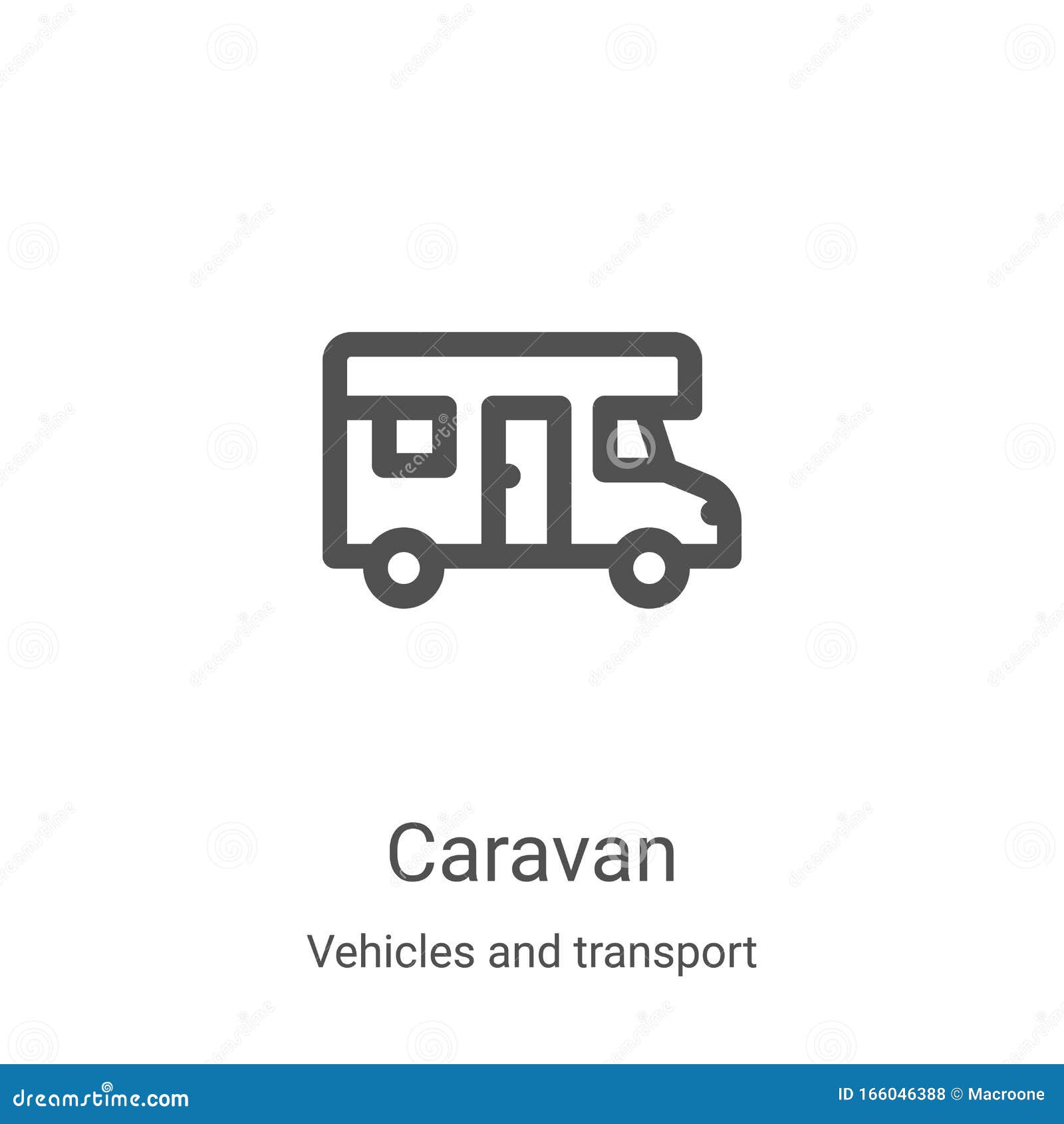 Caravan Icon Vector from Vehicles and Transport Collection. Thin Line ...