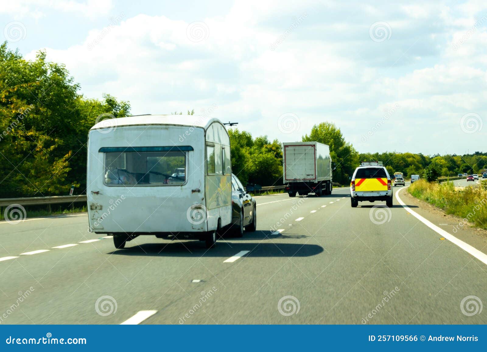 Caravan on the Motorway stock photo. Image of transport - 257109566