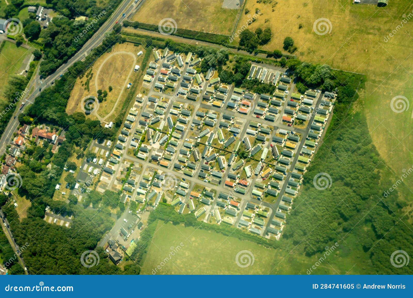 Caravan Park Aerial View stock image. Image of view - 284741605