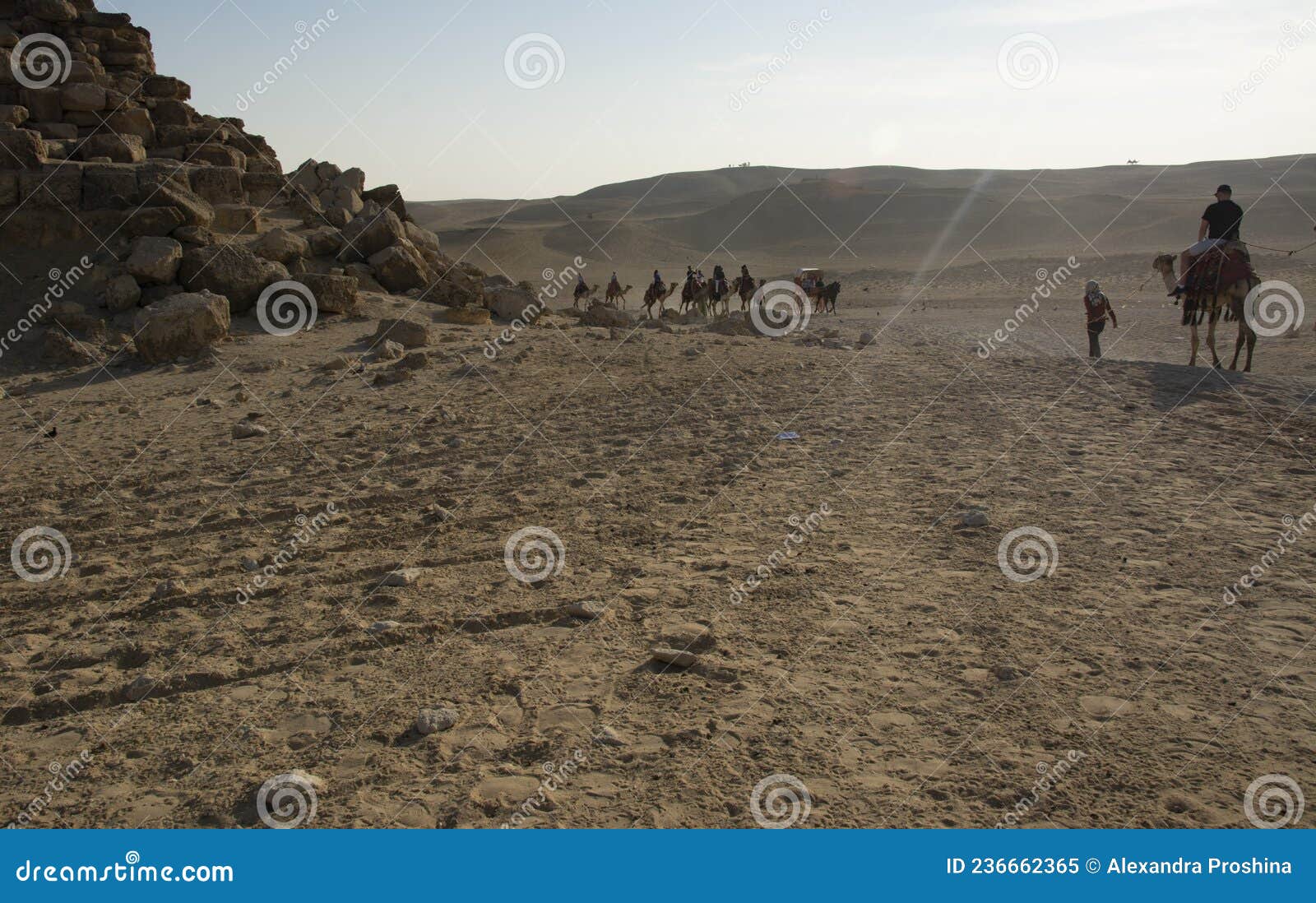 Caravan with Tourists in the Egyptian Desert Editorial Image - Image of ...