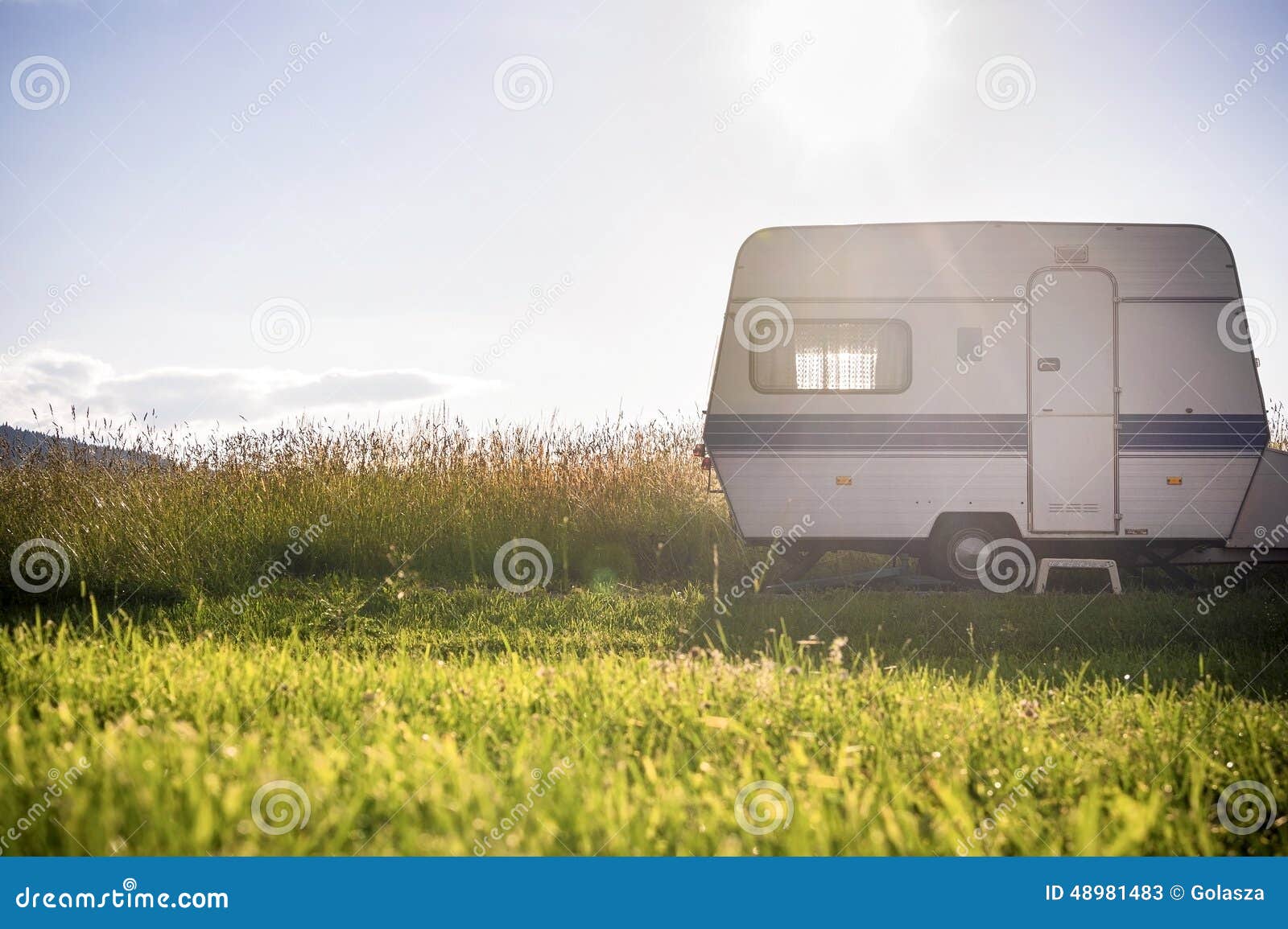 Caravan Trailer On Sunny Beach Stock Photo | CartoonDealer.com #112824174