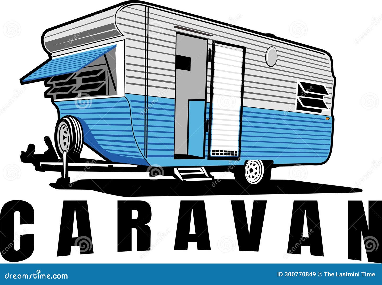 Caravan, Travel Trailer Vector Illustration | CartoonDealer.com #265879960