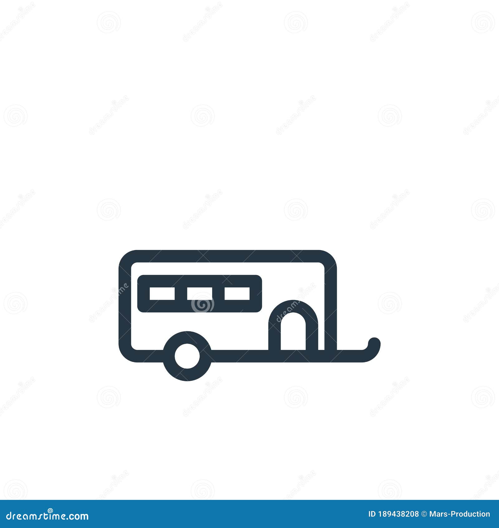 Caravan Vector Icon Isolated on White Background. Outline, Thin Line ...